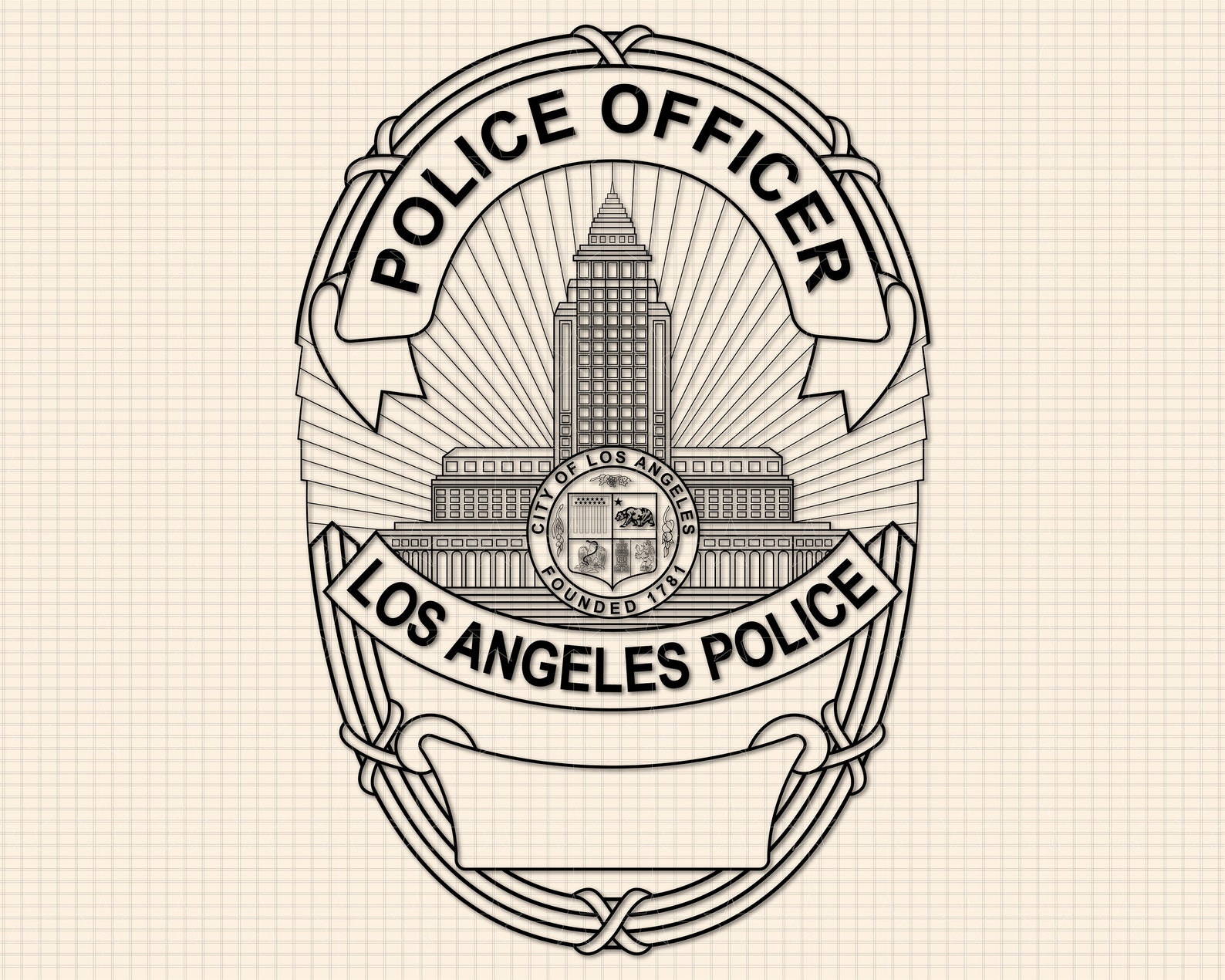 LAPD Police Officer Badge SVG Bundle, Los Angeles California Police ...