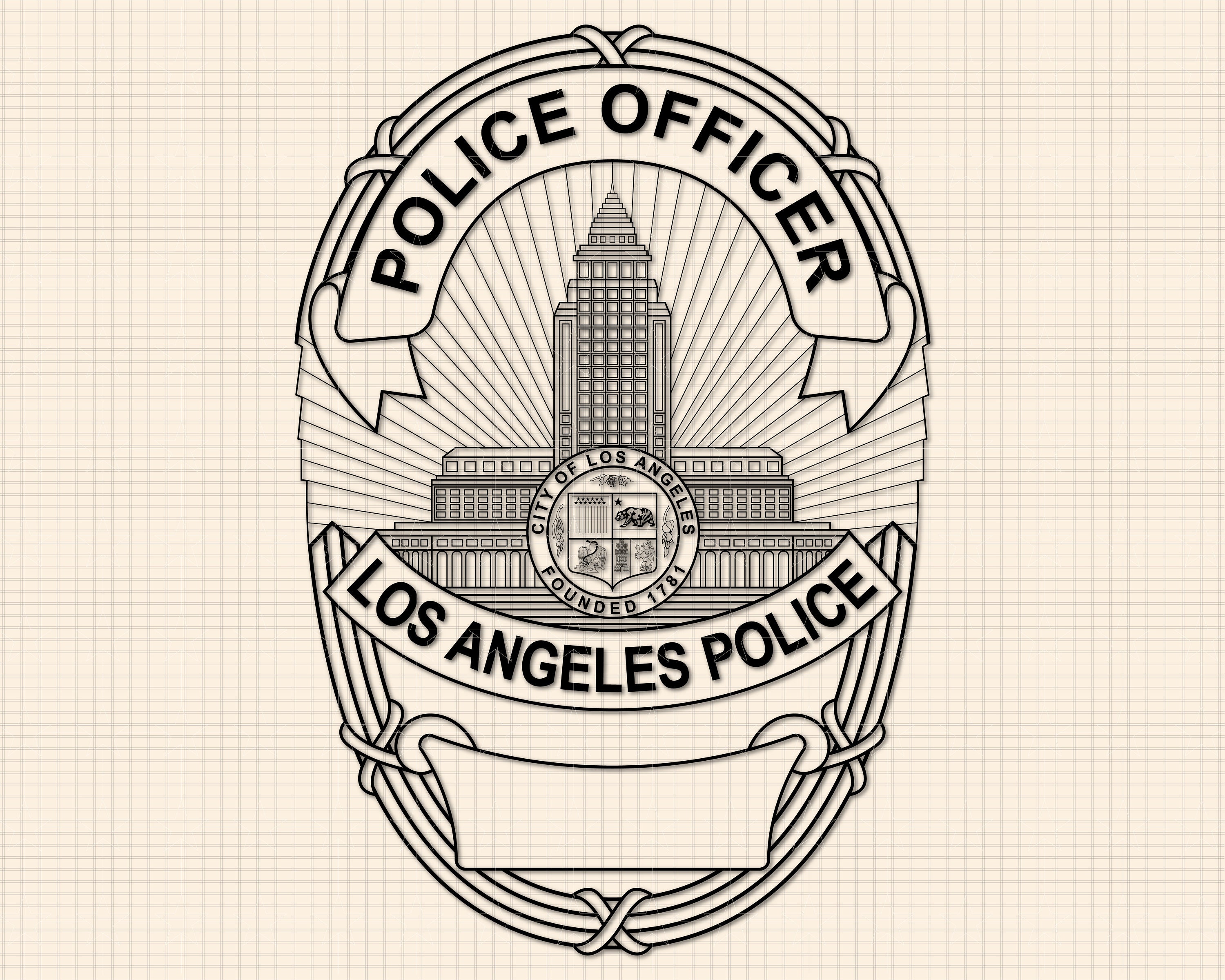 Lapd Badge Drawing Los Angeles Police Badge: Over 4 Royalty Free