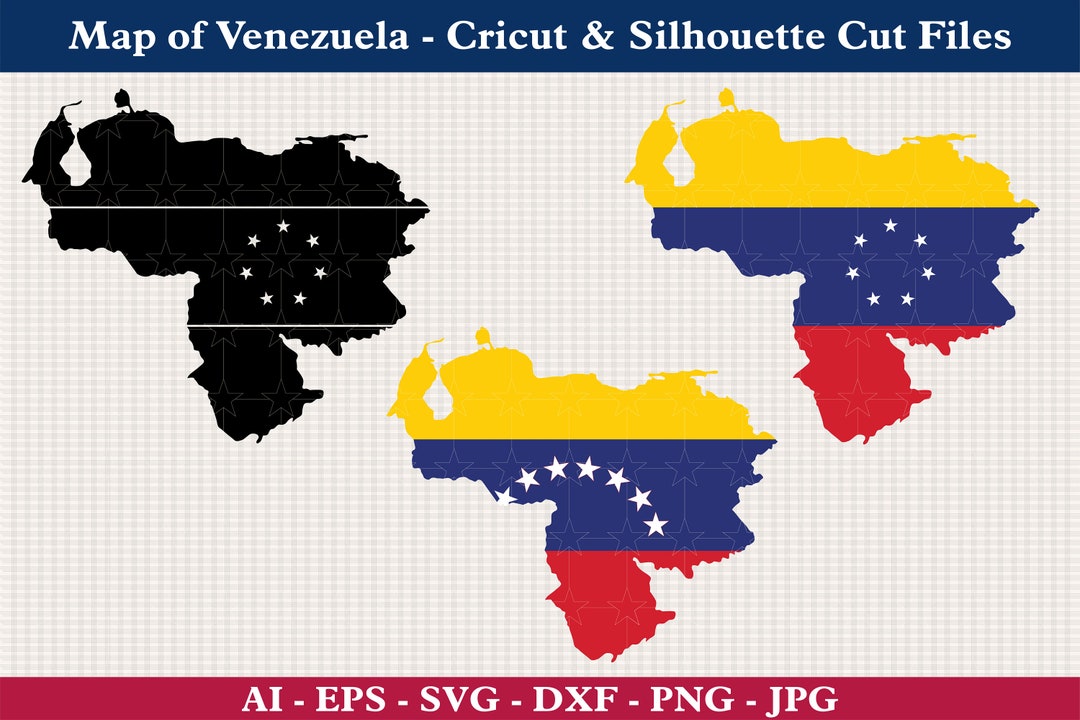 Map of Venezuela Svg Venezuelan Flag Svg Venezuelan Vector - Etsy