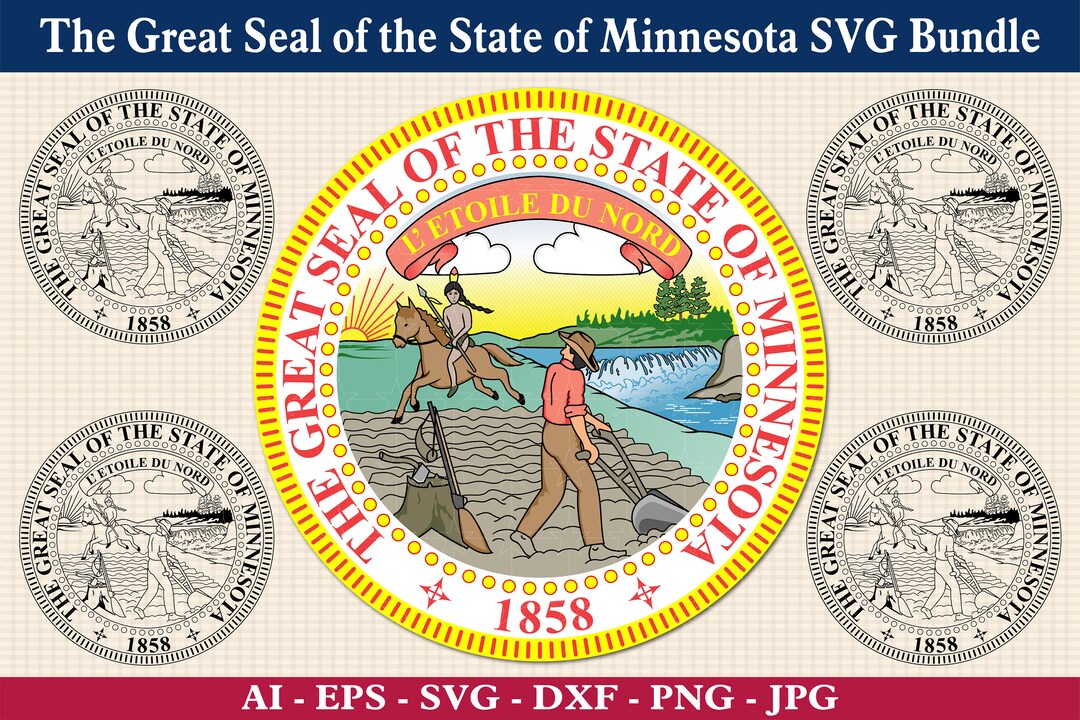 The Great Seal of the State of Minnesota SVG Bundle, Seal of Minnesota ...