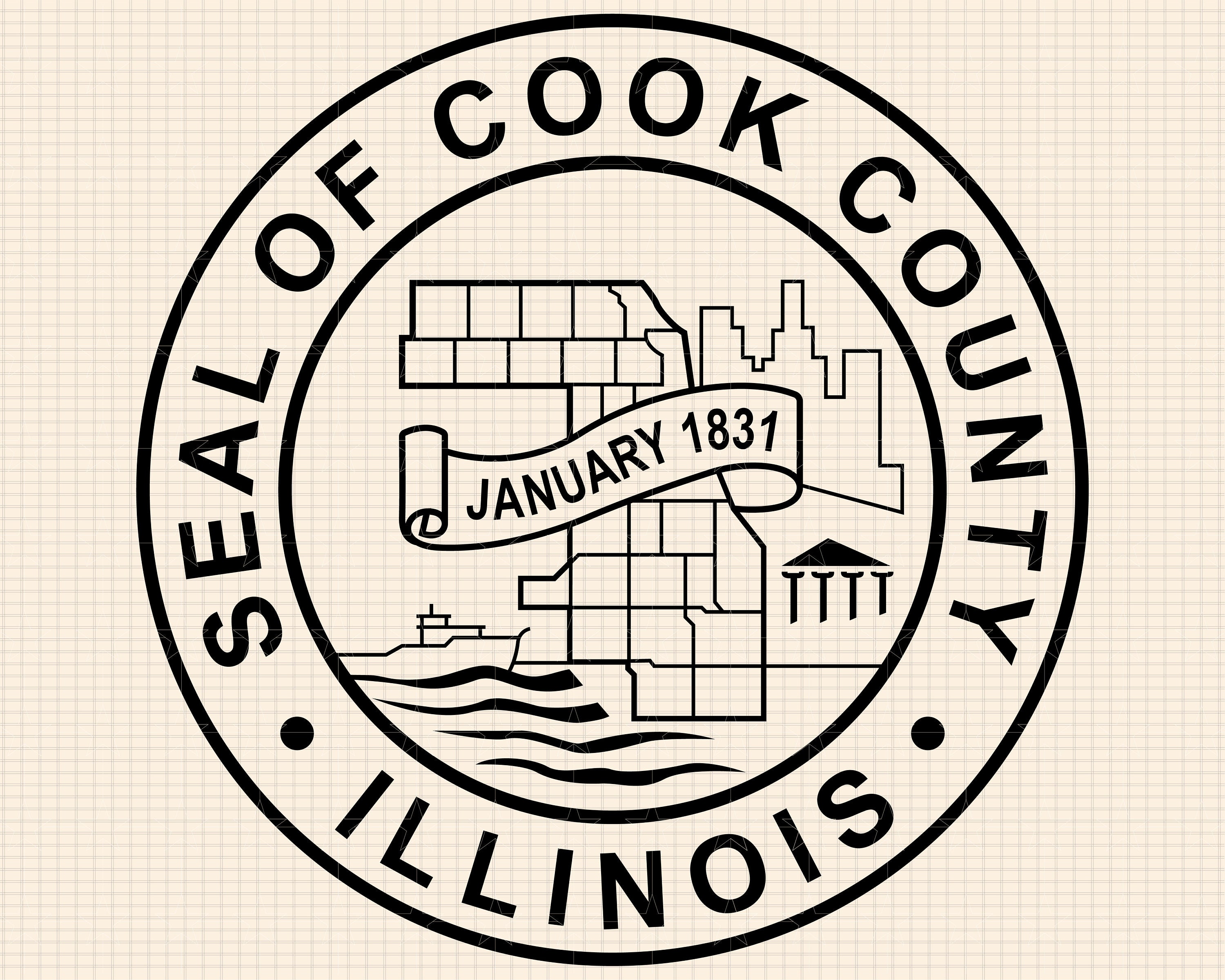Cook County Illinois Seal SVG Bundle, Logo Cut Files - Etsy