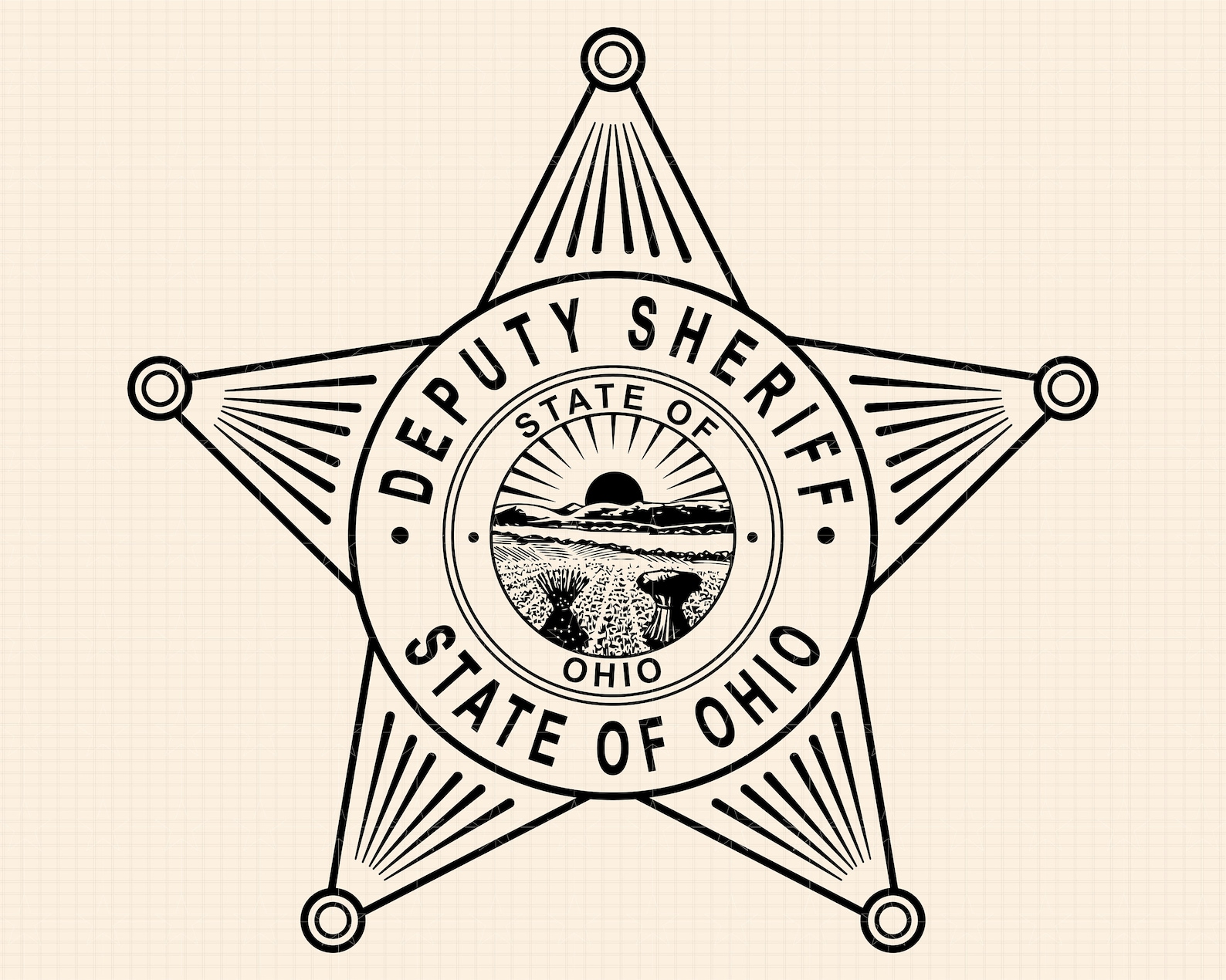 Deputy Sheriff State of Ohio Badge SVG Bundle, State of Ohio Seal Svg ...