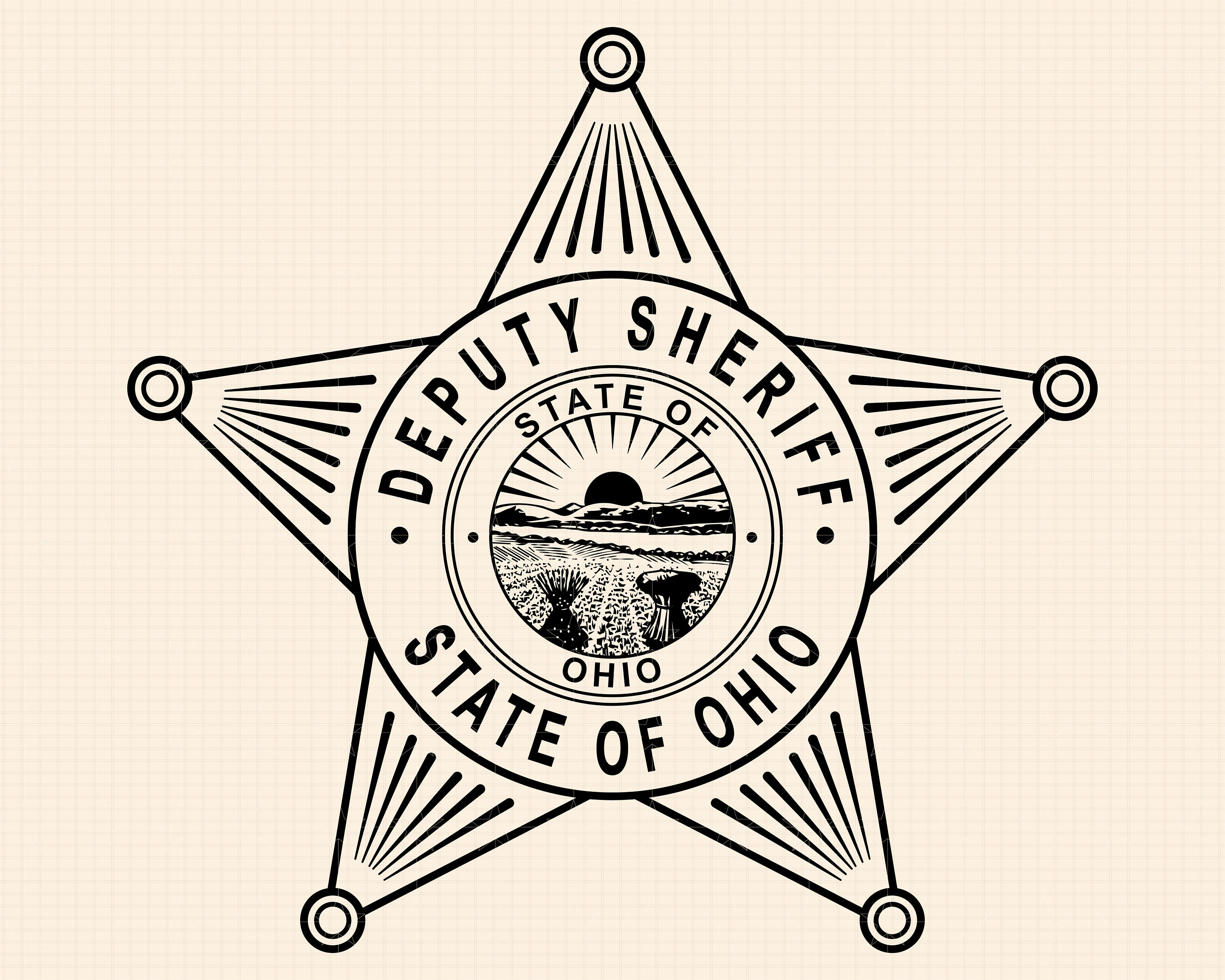 Deputy Sheriff State of Ohio Badge SVG Bundle, State of Ohio Seal Svg ...