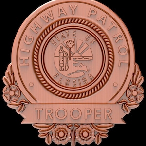 Florida Highway Patrol Trooper Badge 3D Model, FL Trooper Stl Relief ...
