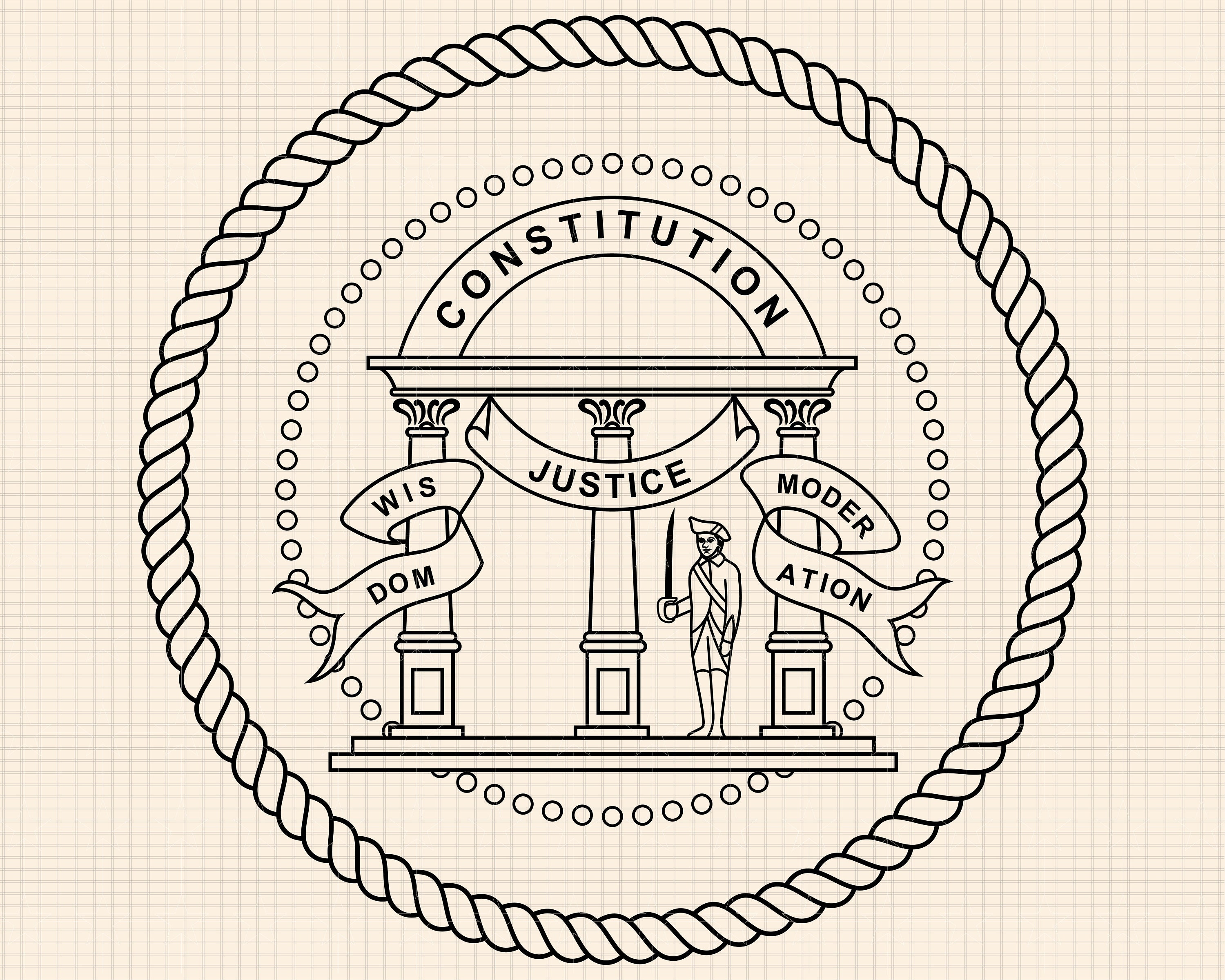 Great Seal of the State of Georgia SVG Bundle, Seal of Georgia Svg ...