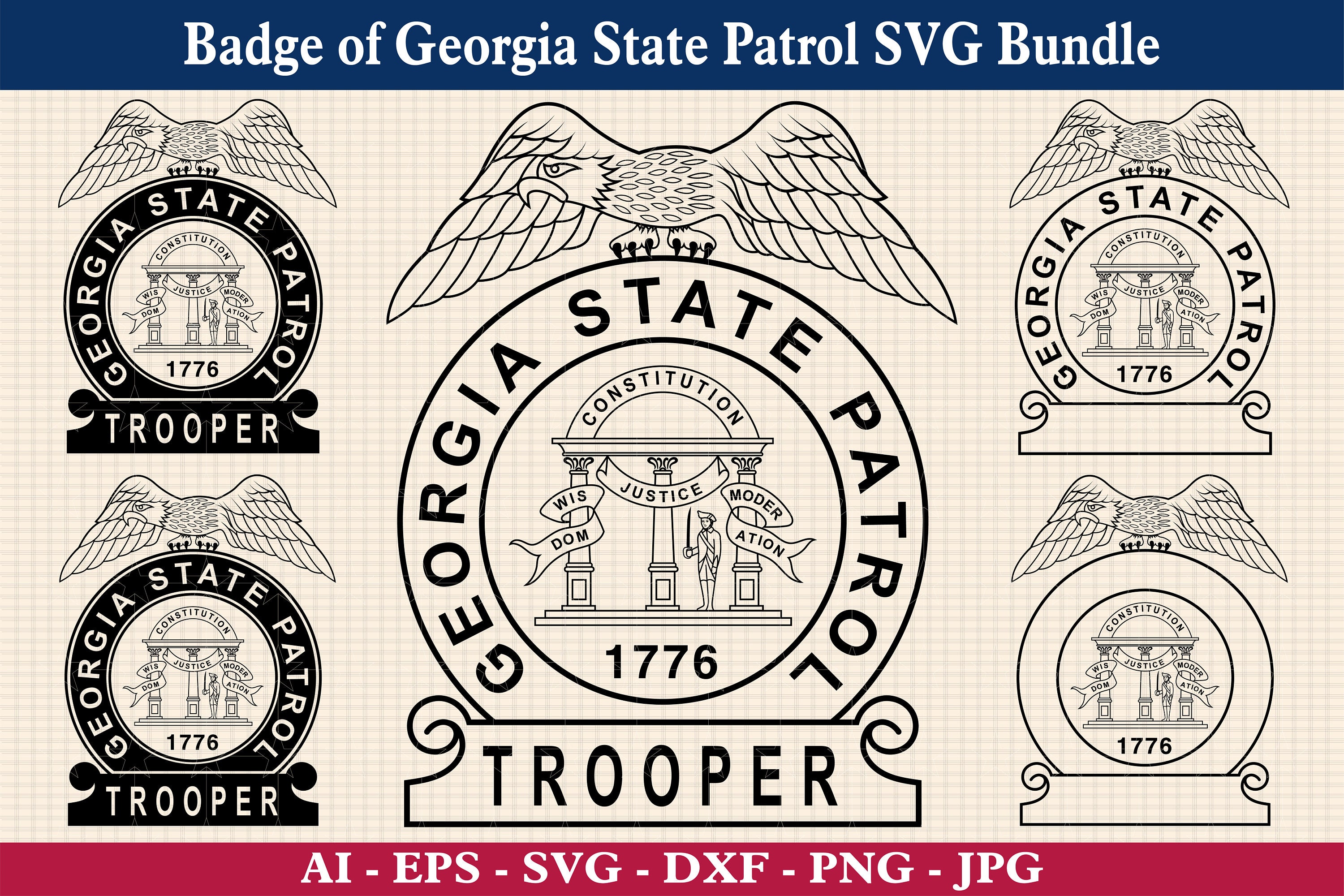 Badge of Georgia State Patrol SVG Bundle, Georgia State Patrol Seal Svg ...