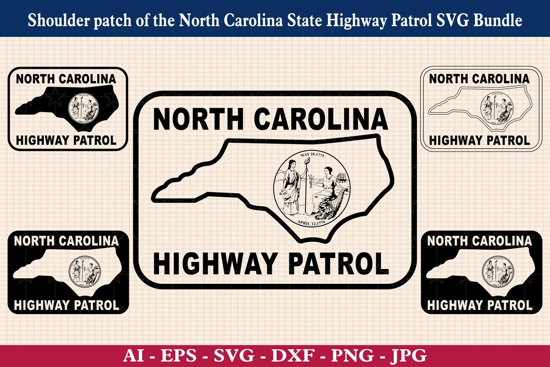 NC Highway Patrol Shoulder Patch SVG Bundle (digital Files) - Etsy