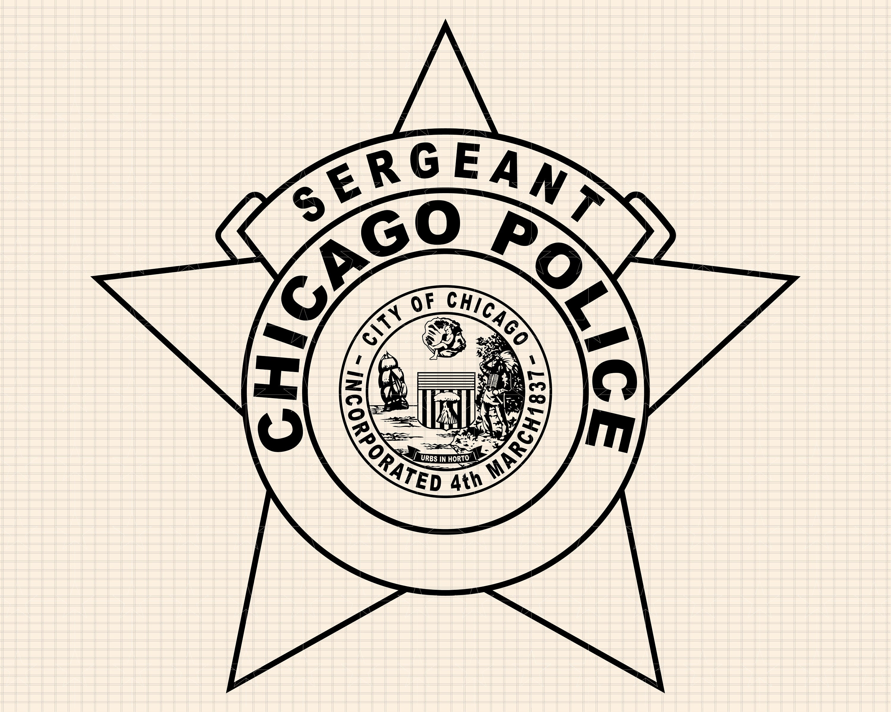 Chicago Police Department Sergeant Badge SVG Bundle, Chicago Police ...