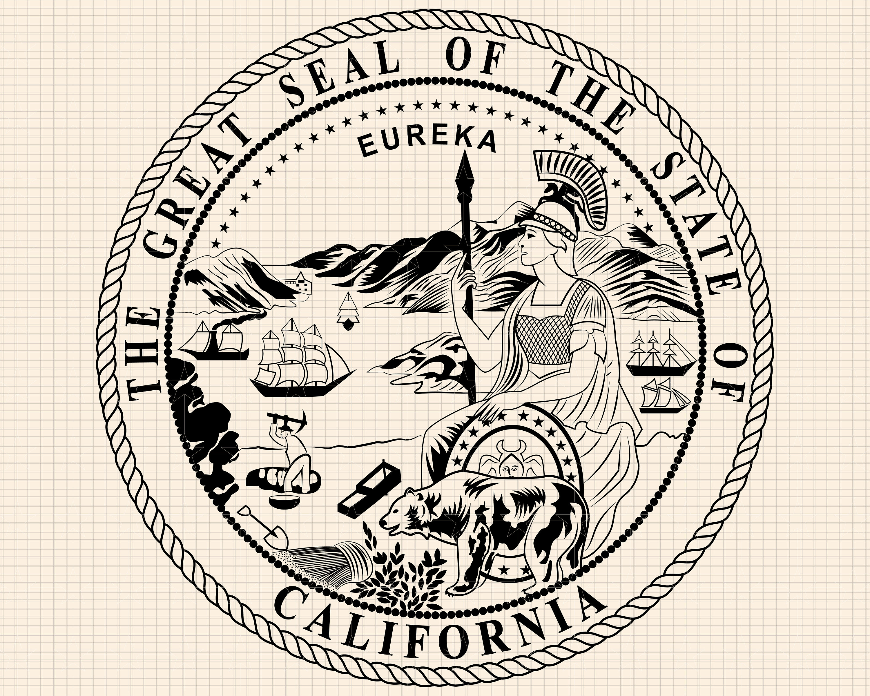 The Great Seal of the State of California SVG Bundle, California State ...