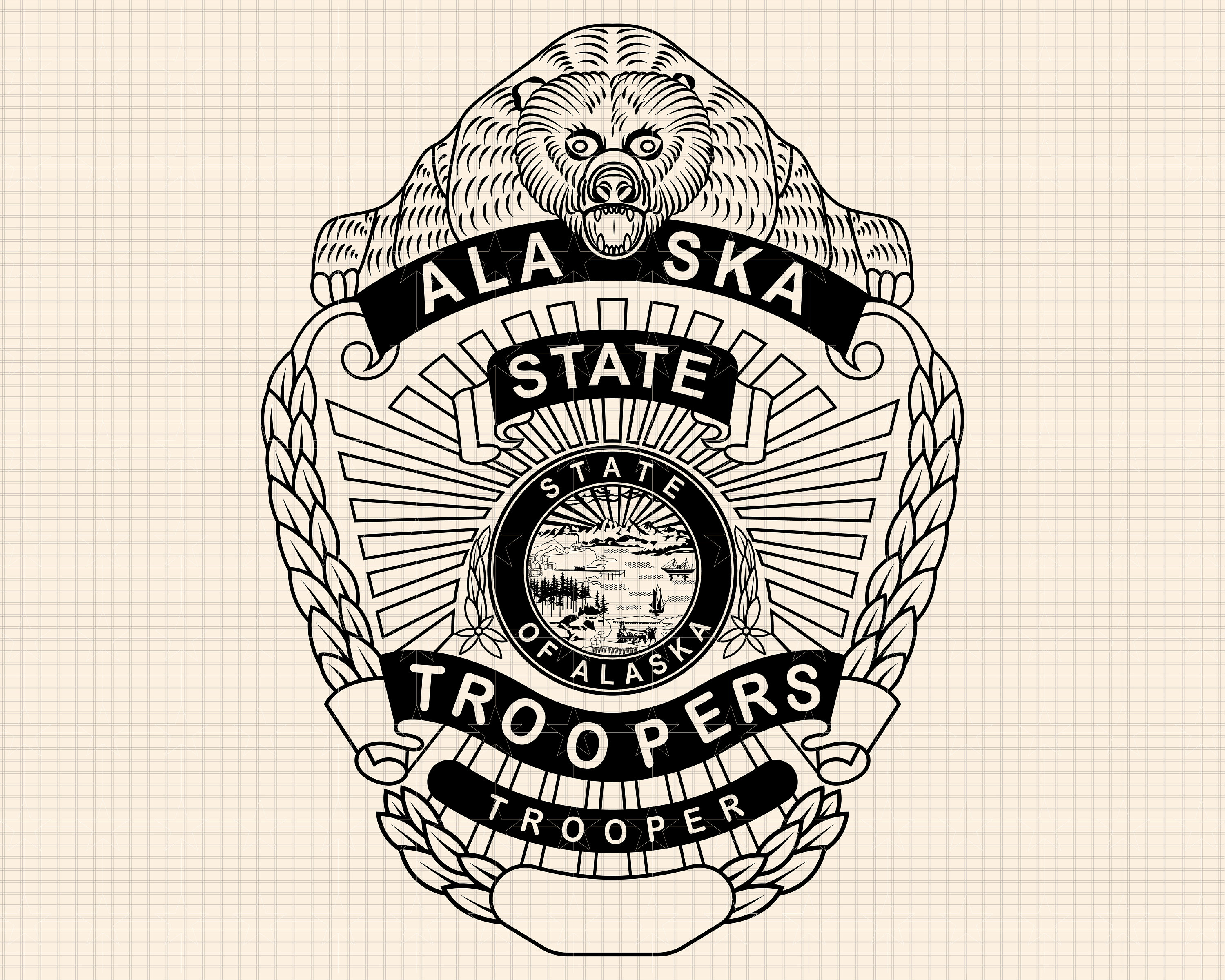 Badge of the Alaska State Troopers SVG Bundle, Alaska State Troopers ...