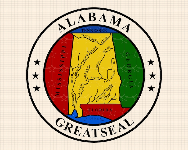 Seal of the State of Alabama SVG Bundle, Alabama Great Seal, Alabama ...
