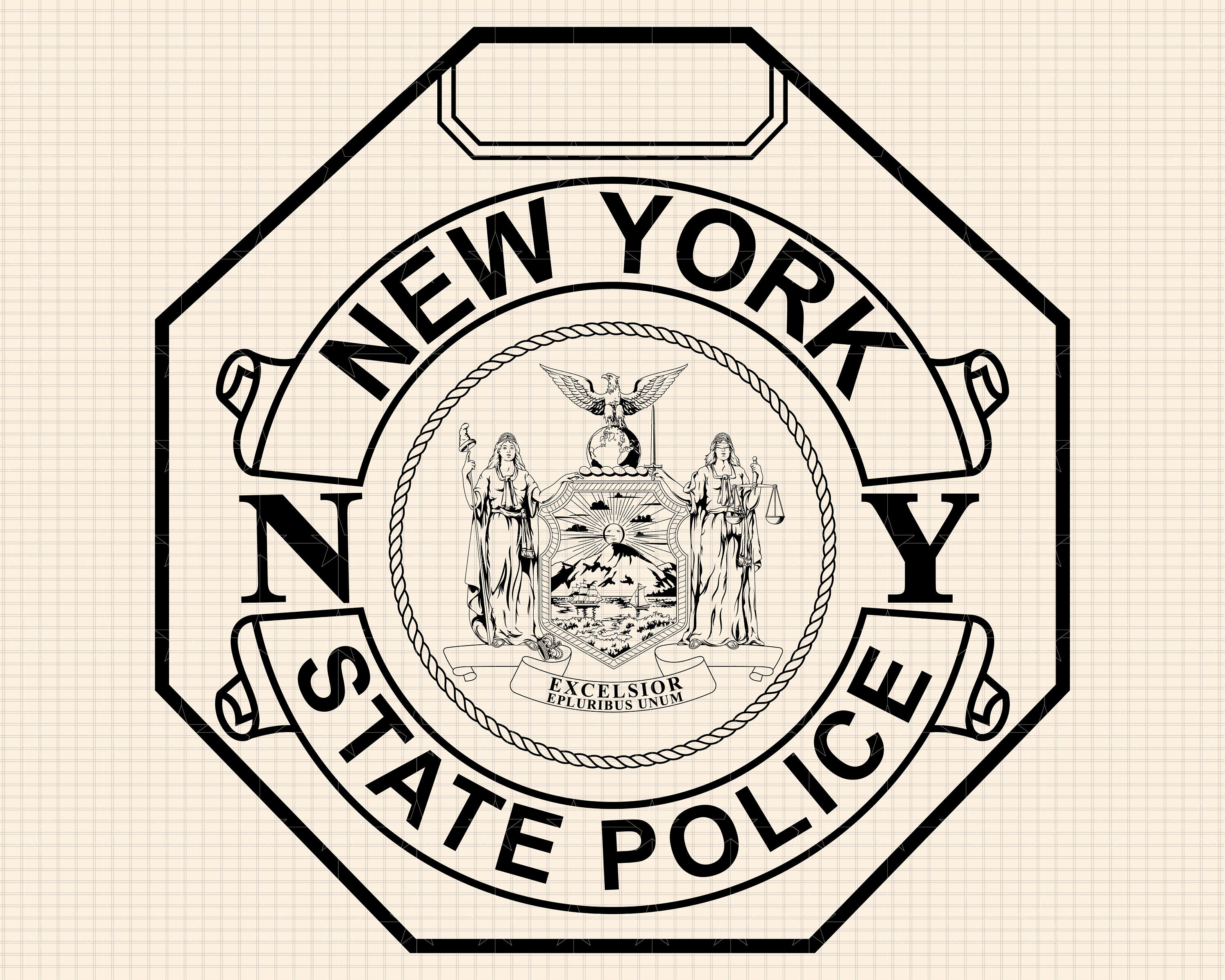 Badge of the New York State Police SVG Bundle, NYSP Badge Svg, NY State ...