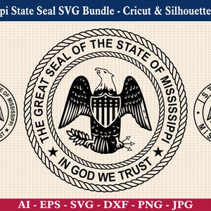 Mississippi State Seal SVG Bundle, Great Seal of Mississippi PNG Bundle ...