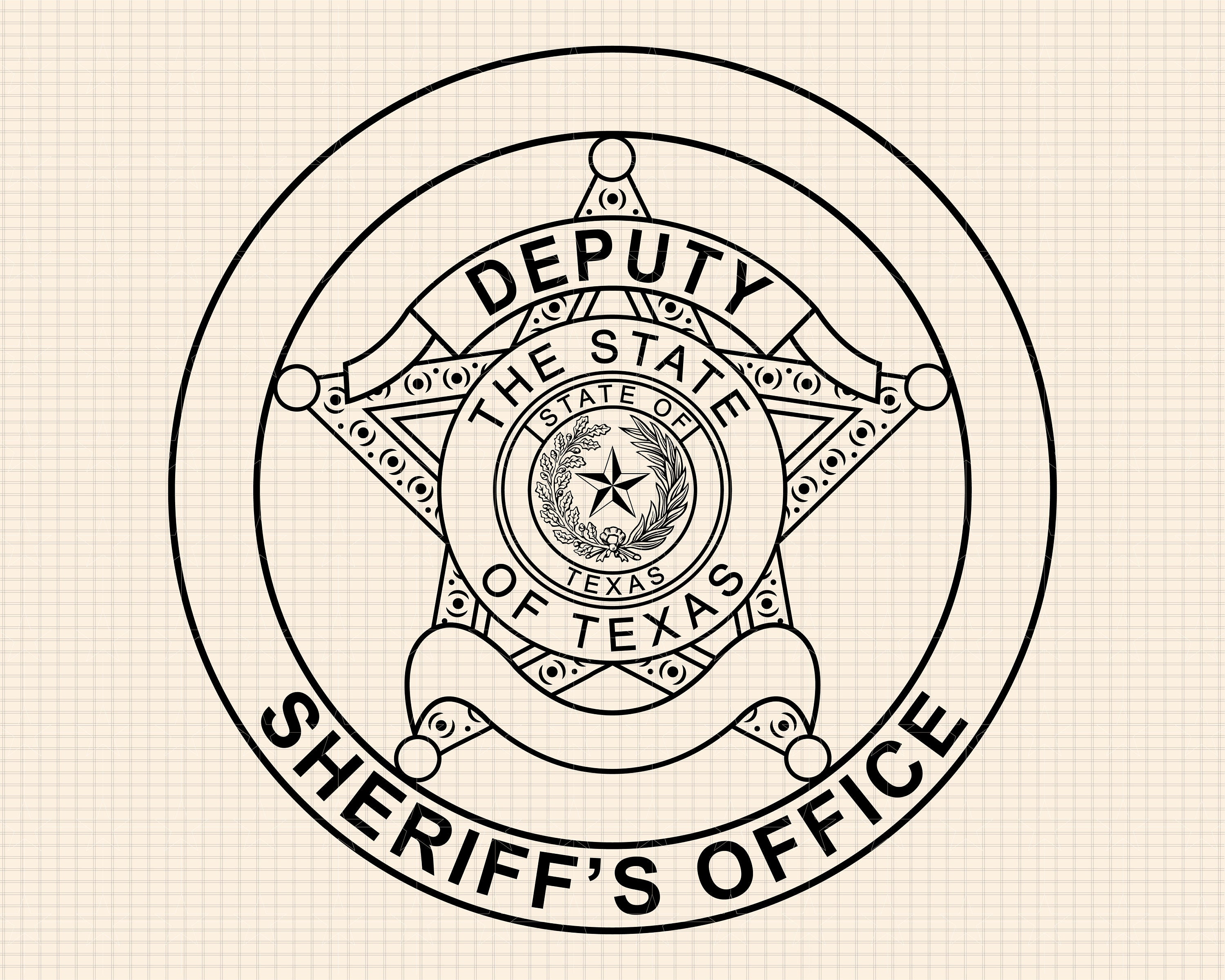 Texas Sheriff's Deputy Badge Blank SVG Bundle, Police Badge Logo, County Sheriff Star Badge, Law ...
