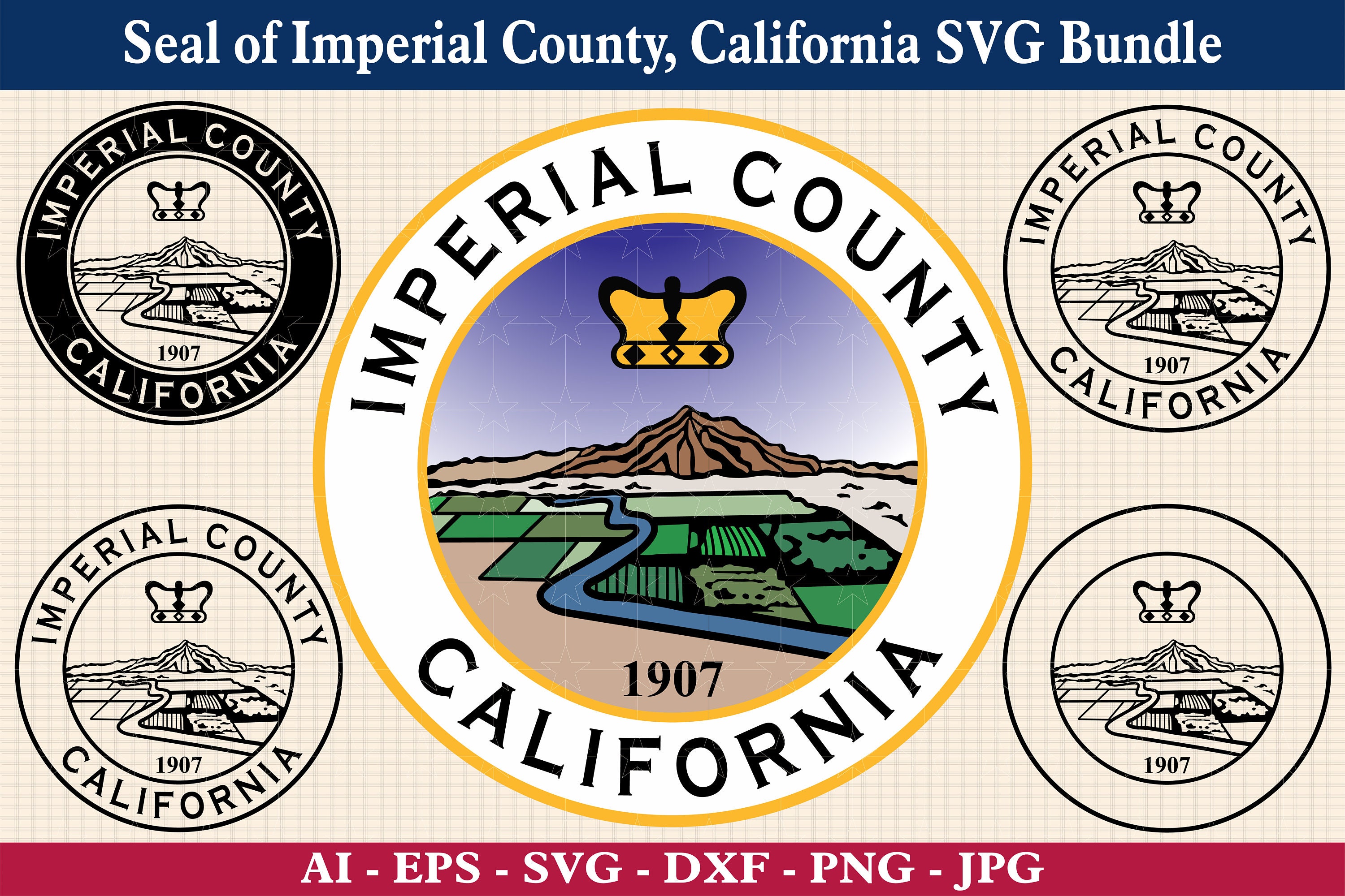 Seal of Imperial County, California SVG Bundle, County of Imperial ...