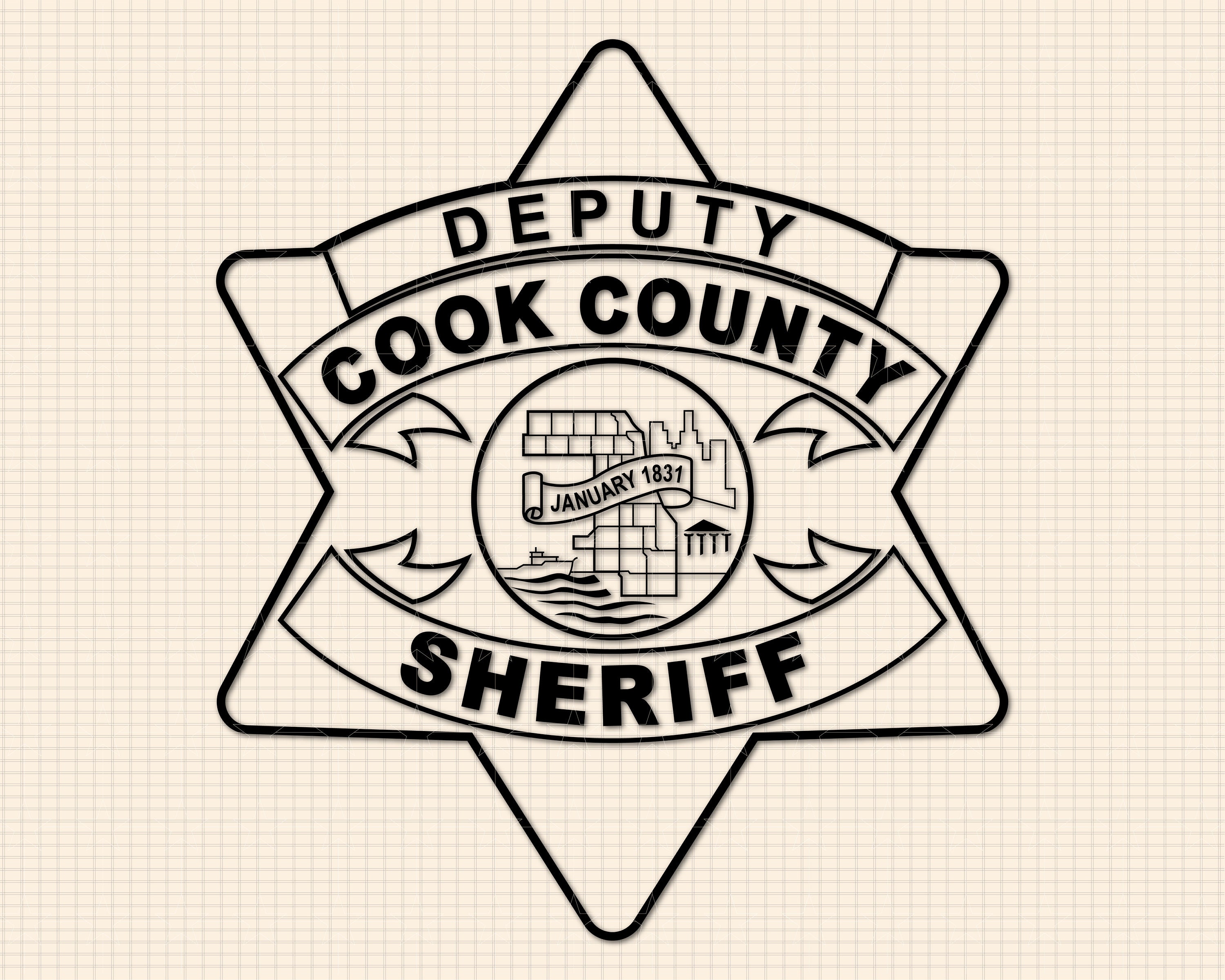 Cook County Sheriff Deputy Badge SVG Bundle, Cricut & Silhouette Cut ...