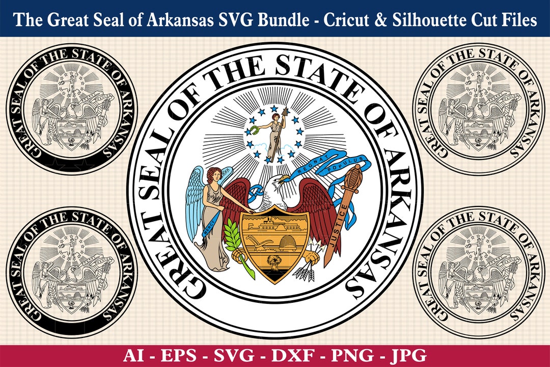 The Great Seal of Arkansas SVG Bundle, Great Seal of Arkansas Emblem ...