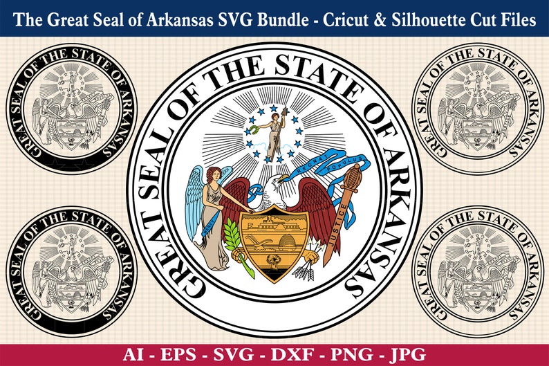 The Great Seal of Arkansas SVG Bundle, Great Seal of Arkansas Emblem ...