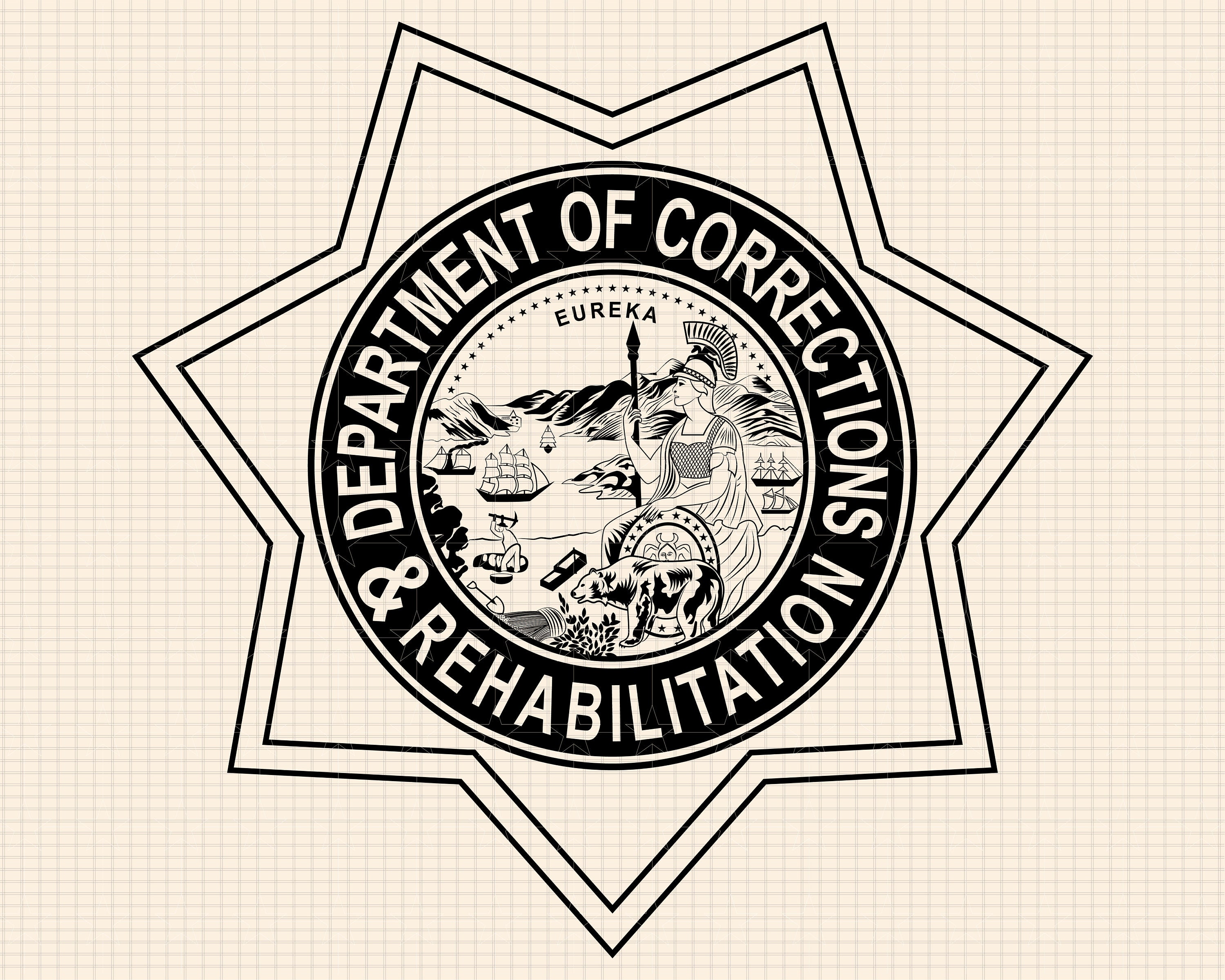 CDCR Badge Patch SVG Bundle, California Department of Corrections Cut ...
