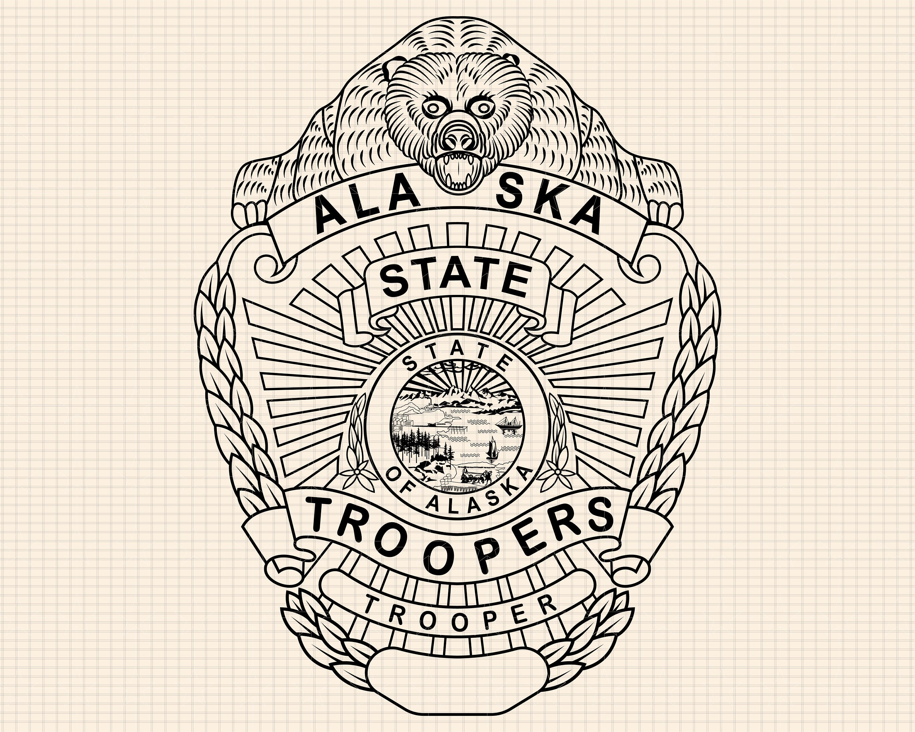 Badge of the Alaska State Troopers SVG Bundle, Alaska State Troopers ...