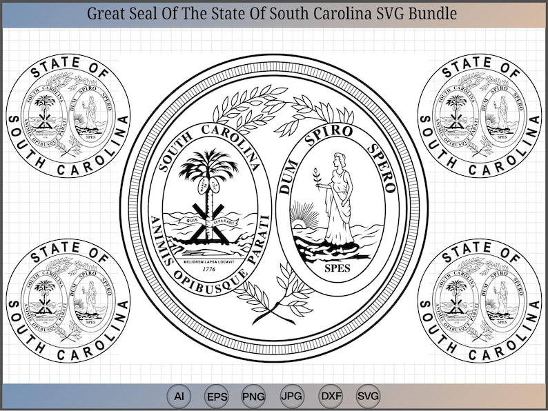 South Carolina State Seal SVG Bundle, Cricut Cut File (digital Download ...