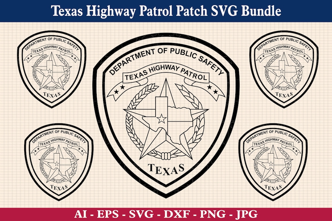 Texas Highway Patrol Patch SVG Bundle, CNC Laser Cut Files - Etsy