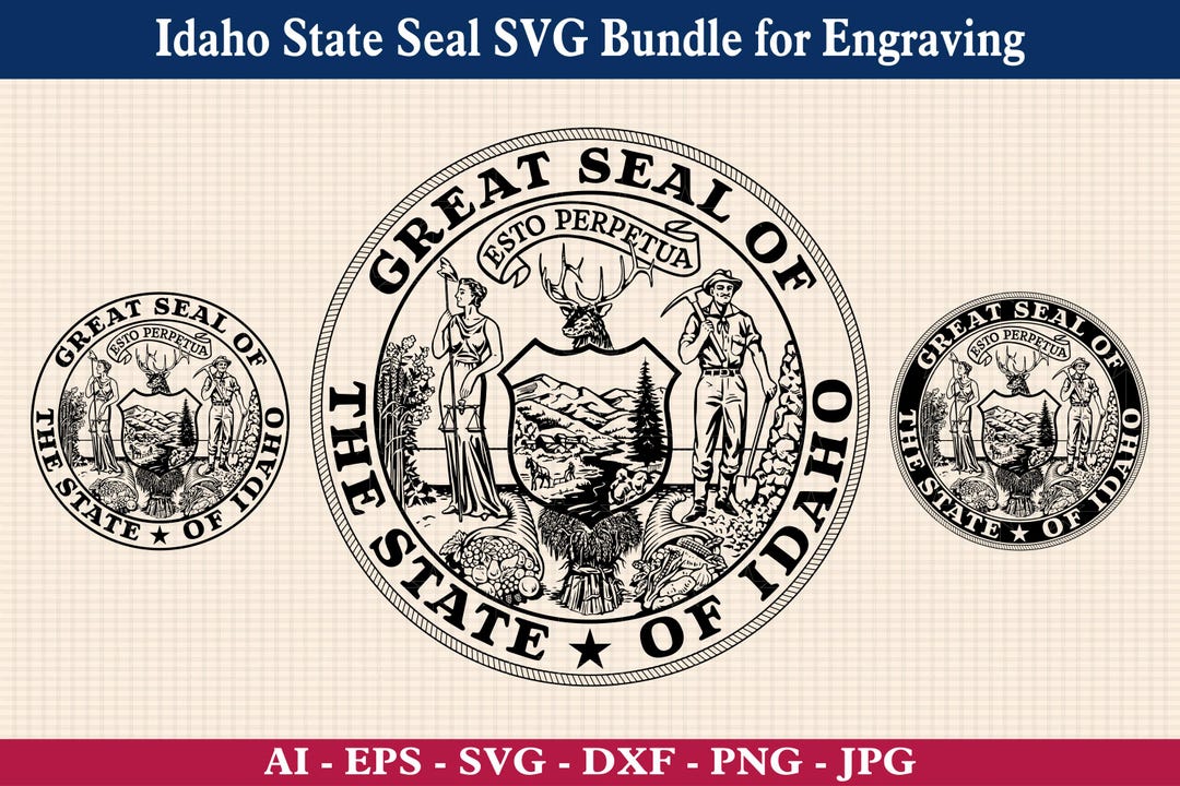 Idaho State Seal SVG Bundle – Vintage Engraving Vector Cut Files - Etsy