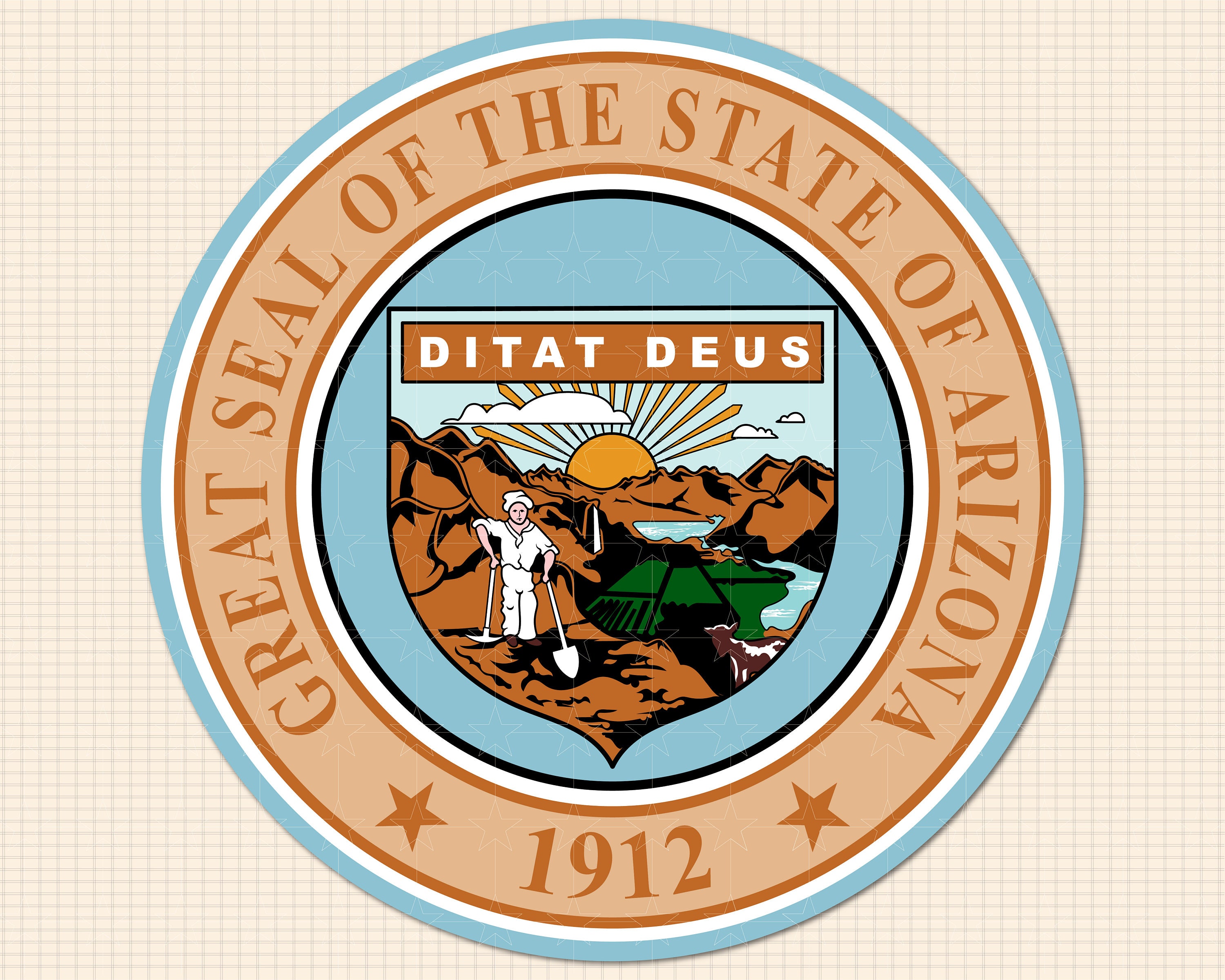 The Great Seal of the State of Arizona SVG Bundle, Arizona State Seal ...