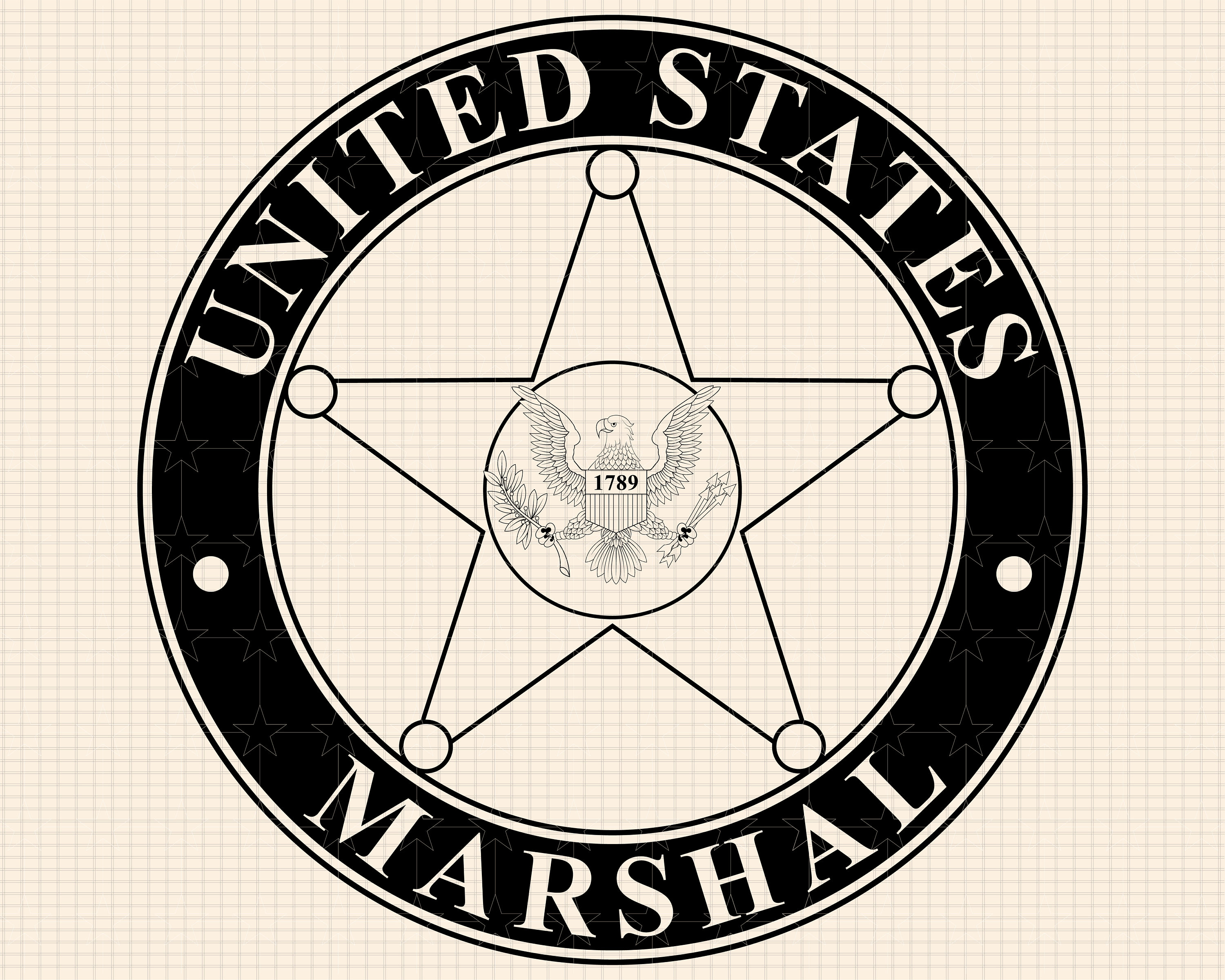 Badge of a Deputy U.S. Marshal SVG Bundle, United States Marshal Badge ...