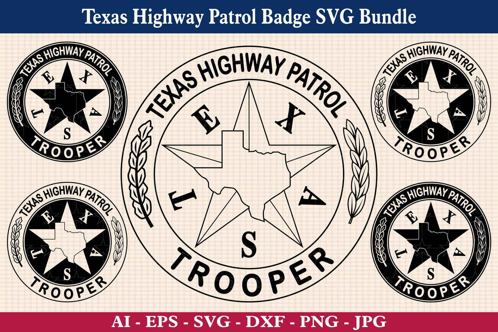 Texas Highway Patrol Badge SVG Bundle, Texas Highway Patrol Emblem SVG ...