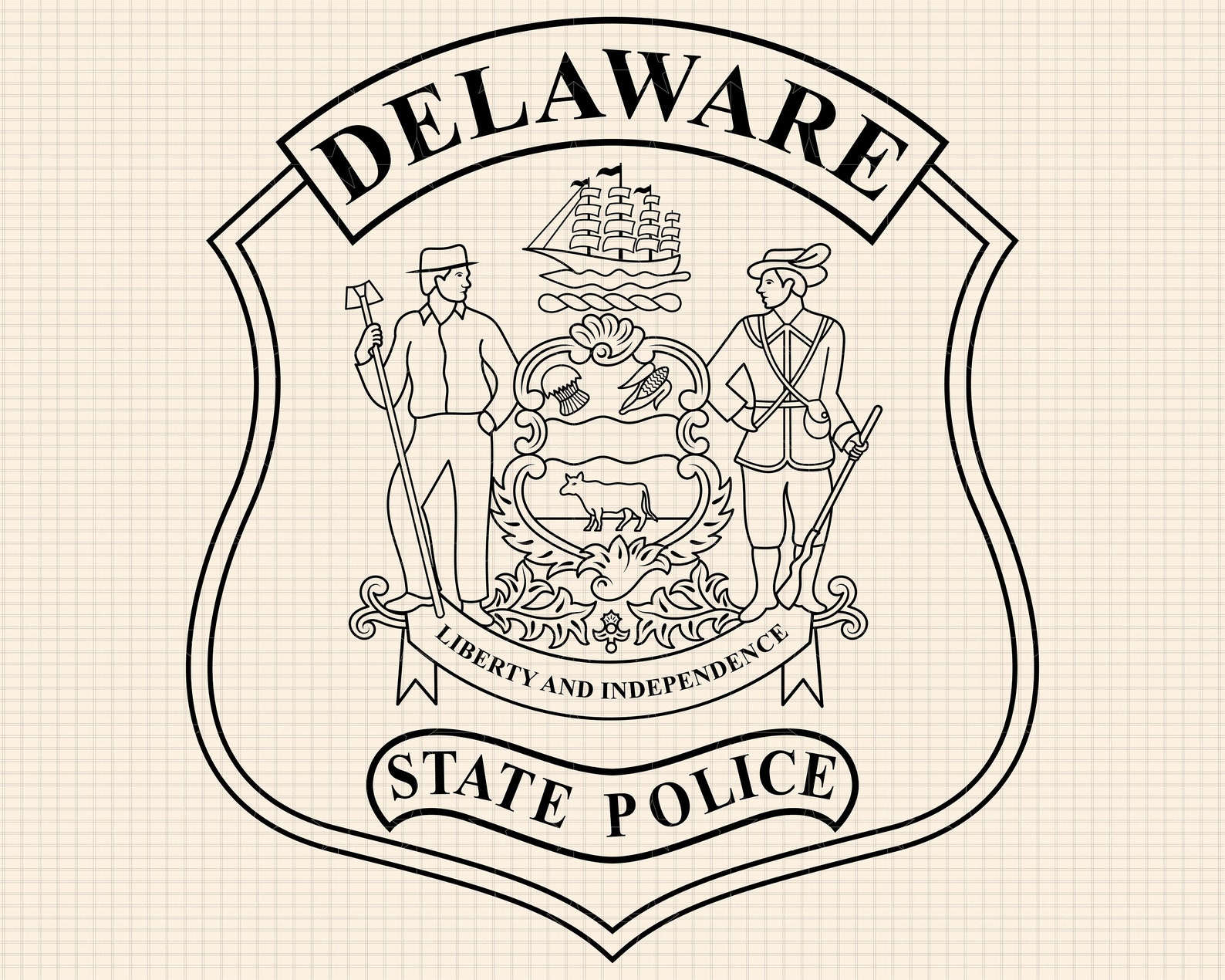 Patch of Delaware State Police SVG Bundle, Delaware State Police Emblem ...