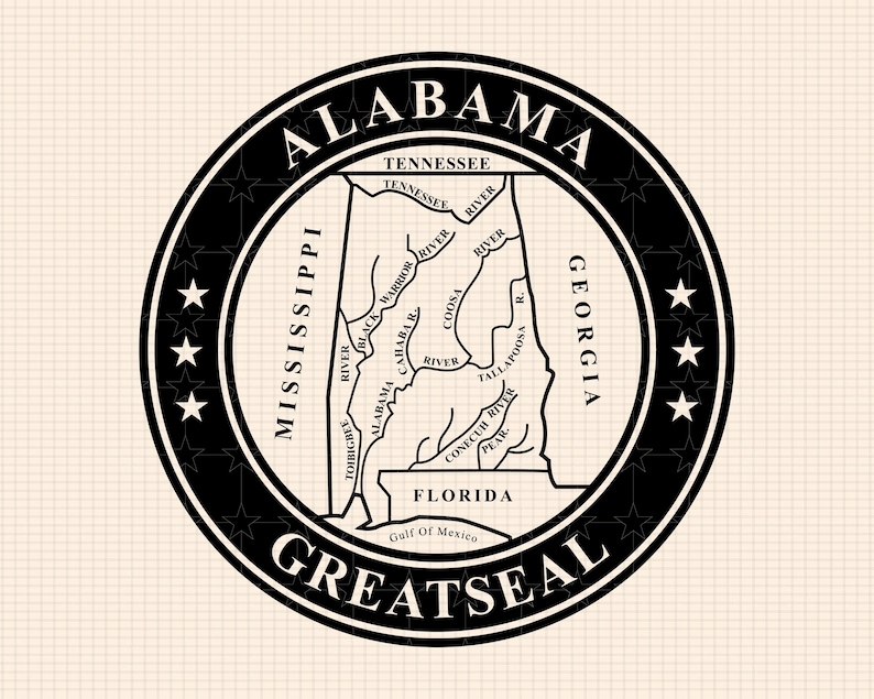 Seal of the State of Alabama SVG Bundle, Alabama Great Seal, Alabama ...