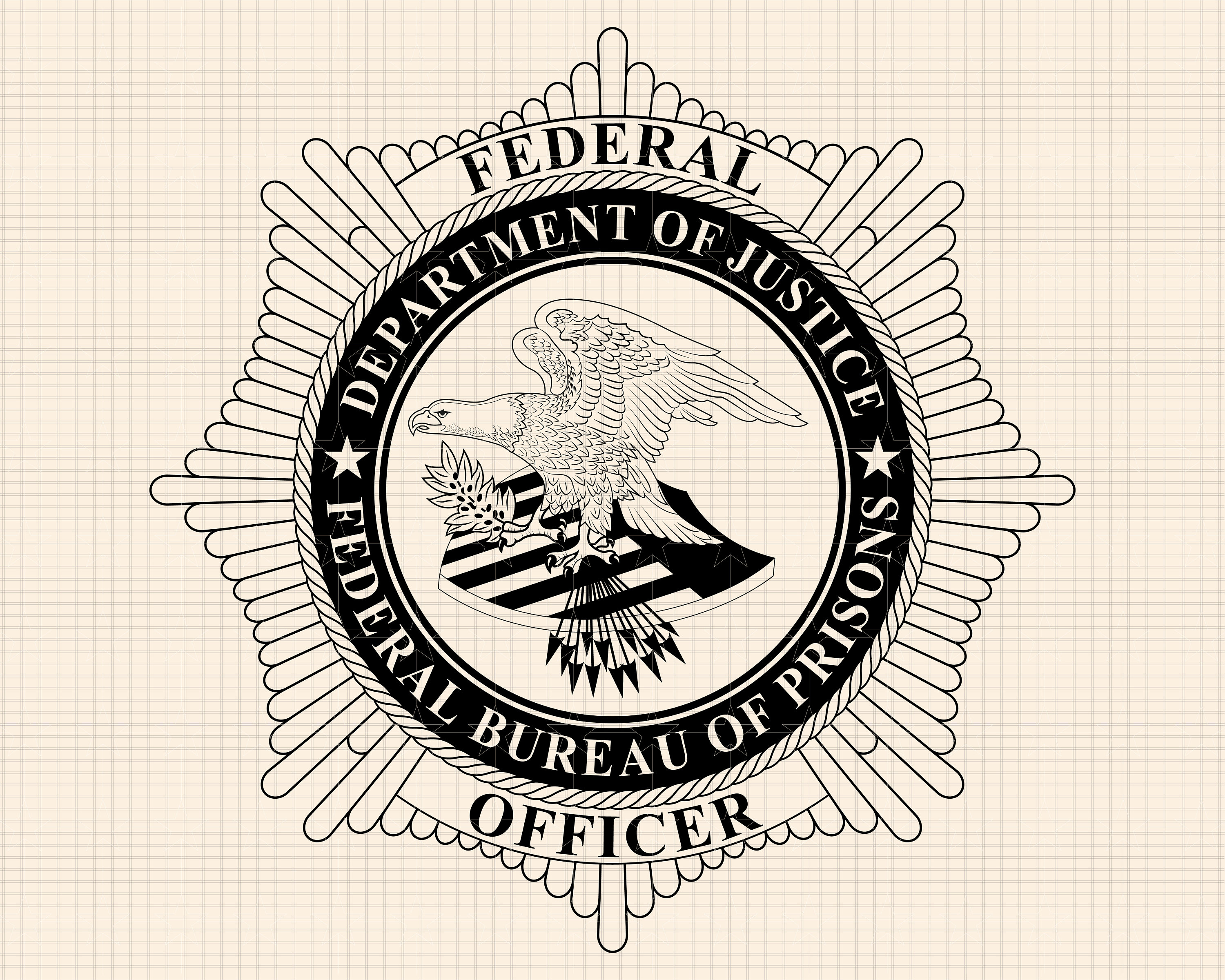 Department of Justice Federal Bureau of Prisons Badge SVG Bundle, DOJ ...