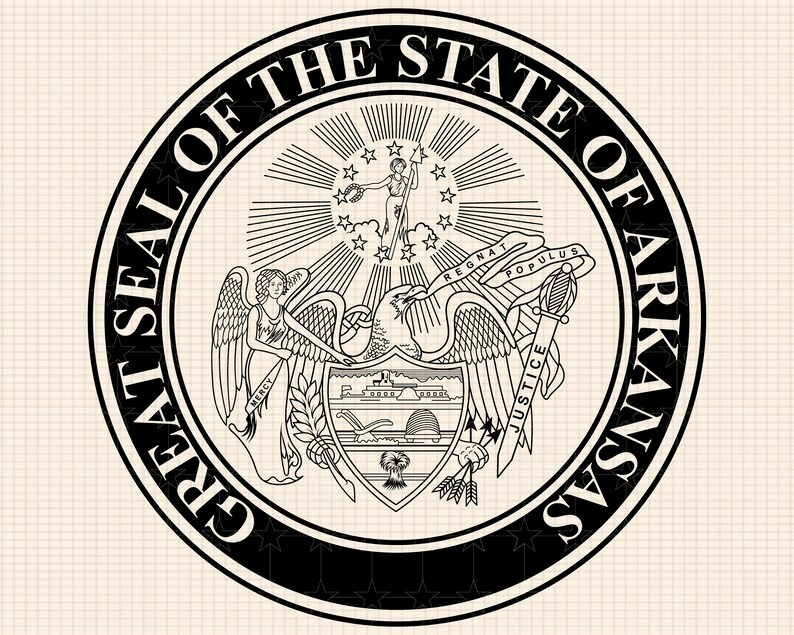 The Great Seal of Arkansas SVG Bundle, Great Seal of Arkansas Emblem ...