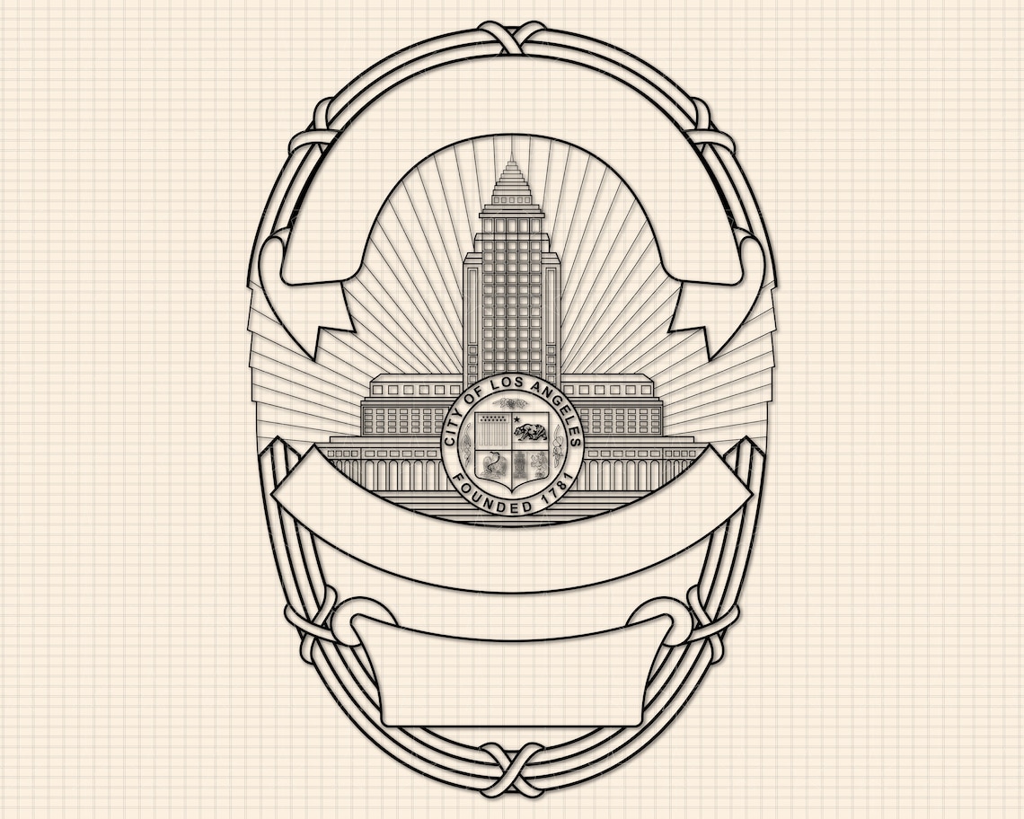 LAPD Police Officer Badge SVG Bundle, Los Angeles California Police ...