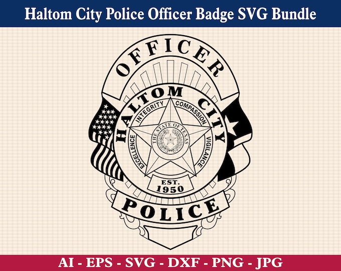 Haltom City Police Officer Badge SVG Bundle - Etsy