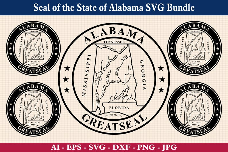 Alabama State Seal SVG Bundle, Vector Cut Files - Etsy
