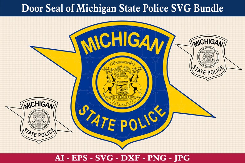 Door Seal of Michigan State Police SVG Bundle, Michigan State Police ...
