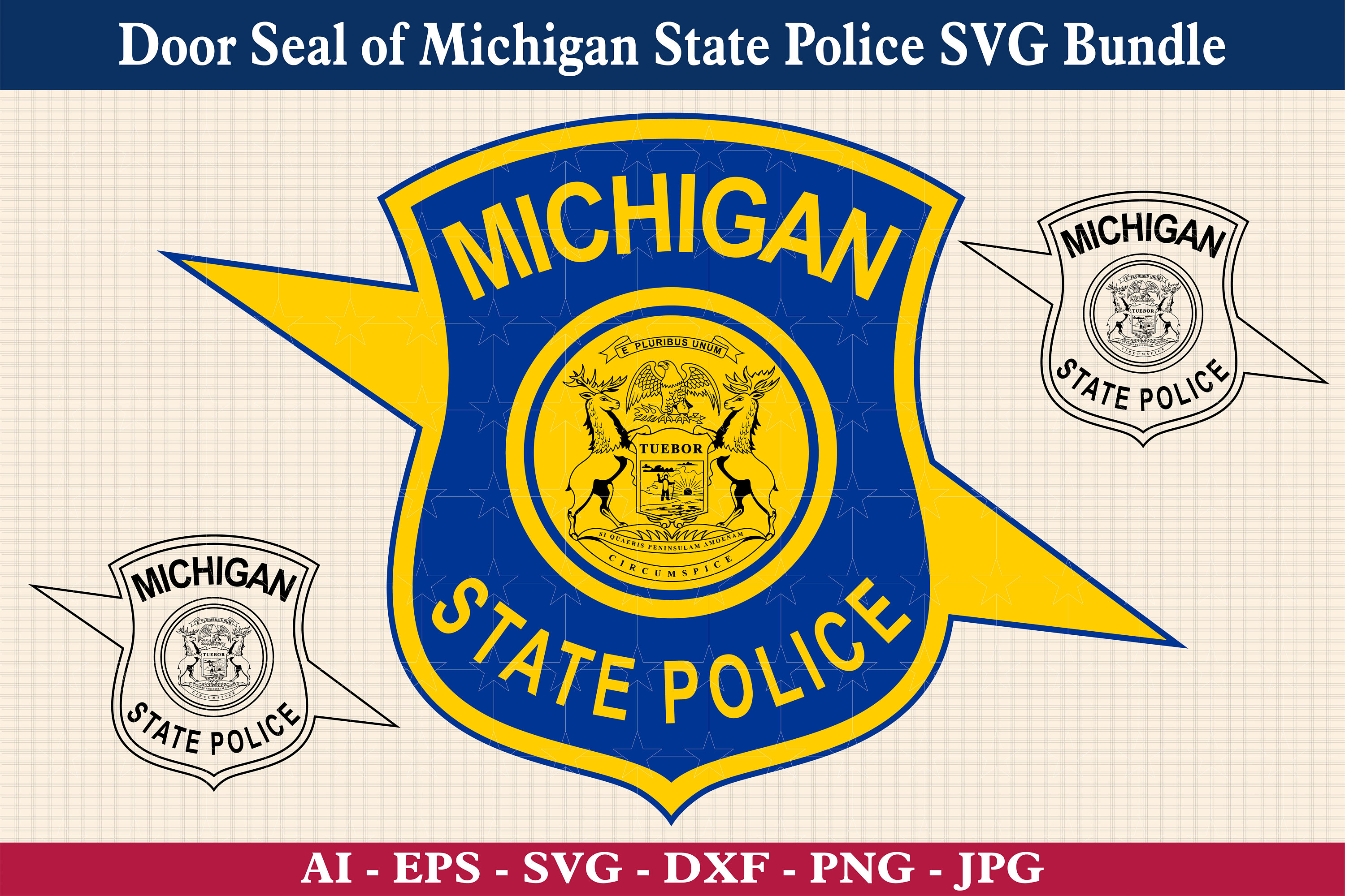 Door Seal of Michigan State Police SVG Bundle, Michigan State Police ...