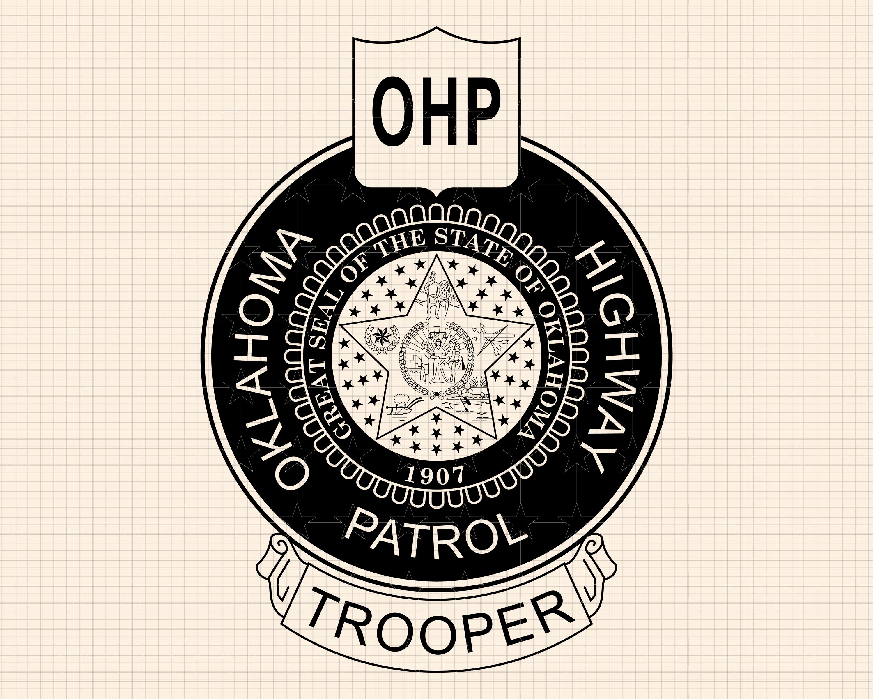 Oklahoma Highway Patrol Badge SVG Bundle, OHP Seal Vector (digital ...