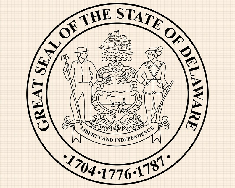 Great Seal of the State of Delaware SVG Bundle, Seal of Delaware Svg ...