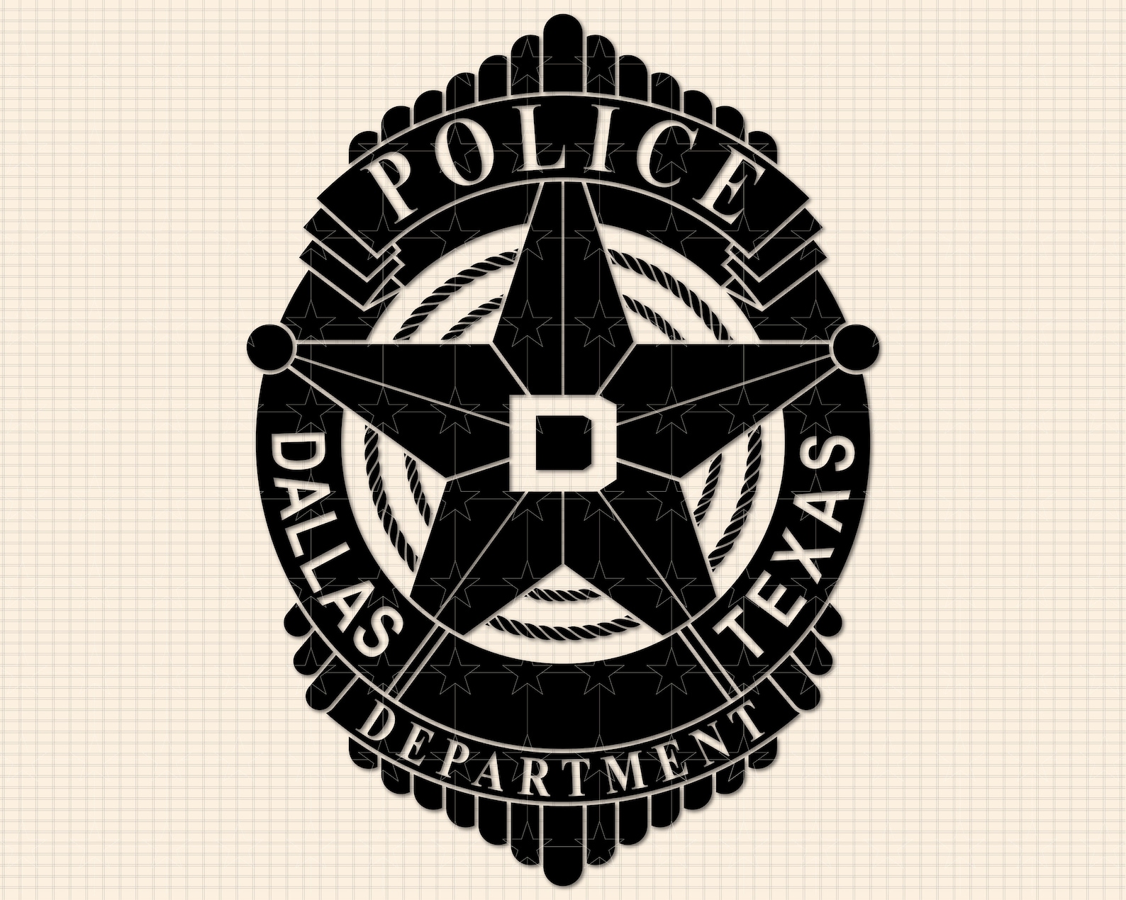 Dallas Police Badge SVG Bundle, Texas Police Officer Vector Clipart ...