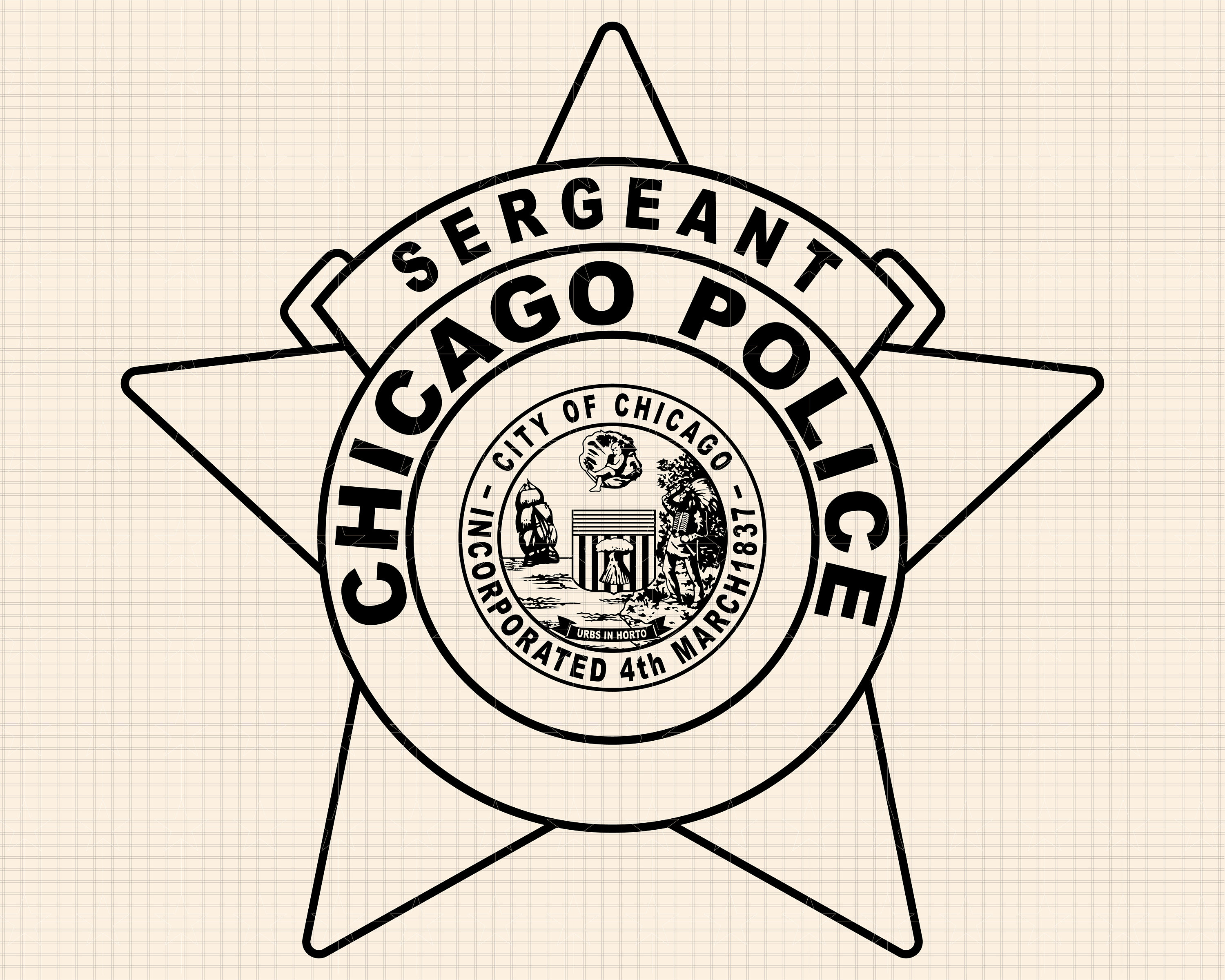 Chicago Police Department Sergeant Badge SVG Bundle, Chicago Police ...