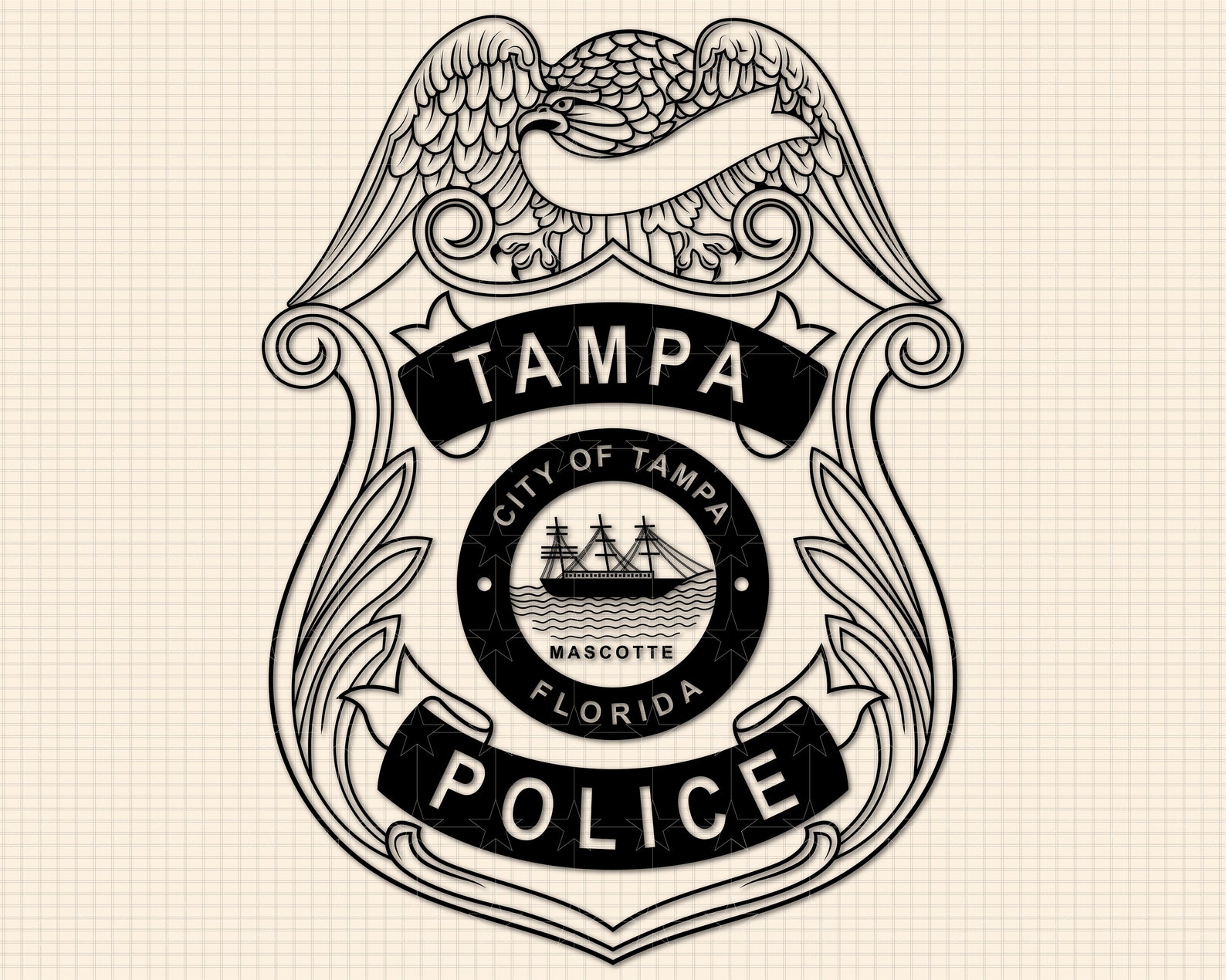 Tampa Florida Police Department Badge SVG Bundle, Tampa Police ...