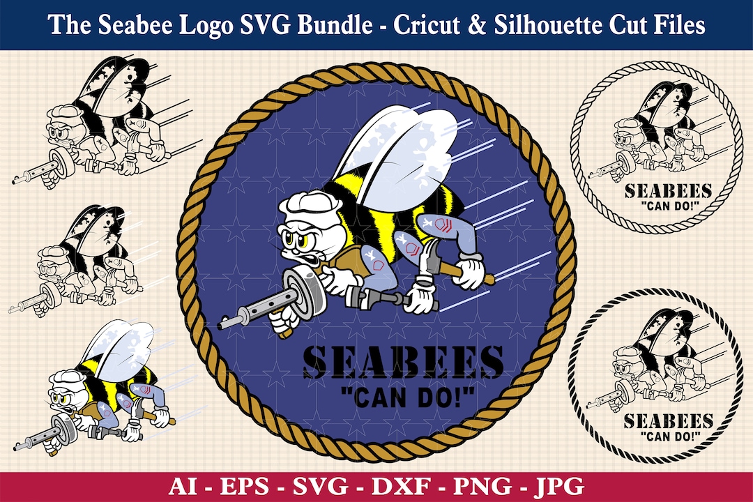The Seabee Logo SVG Bundle, Us Navy, US Navy Seabee Emblem Svg, Naval Construction Force NCF ...
