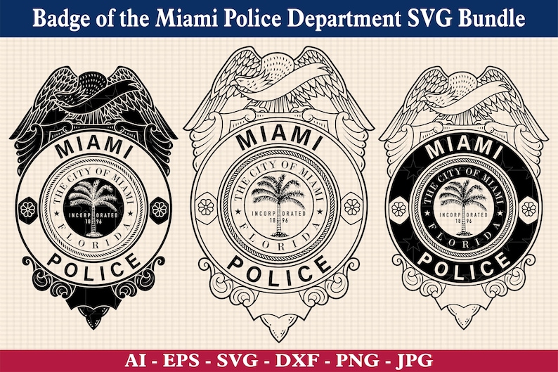 Badge of the Miami Police Department Svg Bundle, Badge of an MPD ...