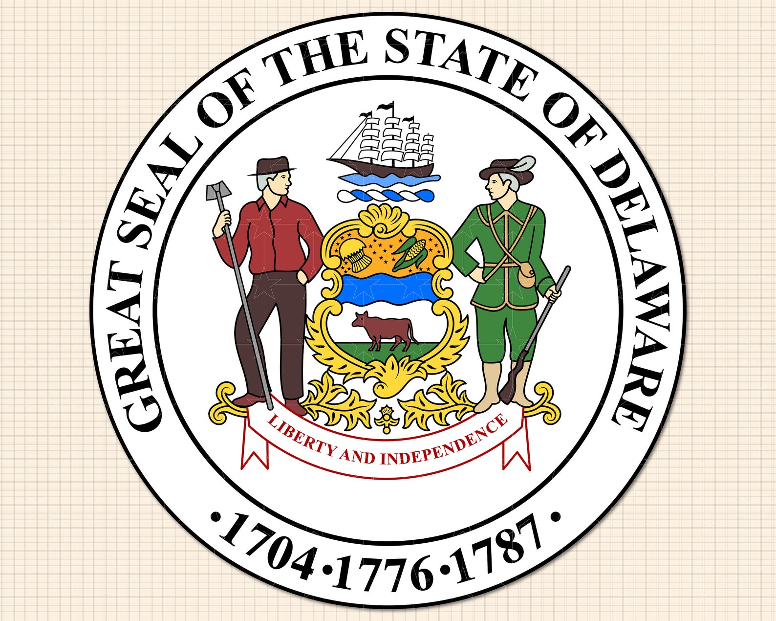 Great Seal of the State of Delaware SVG Bundle, Seal of Delaware Svg ...