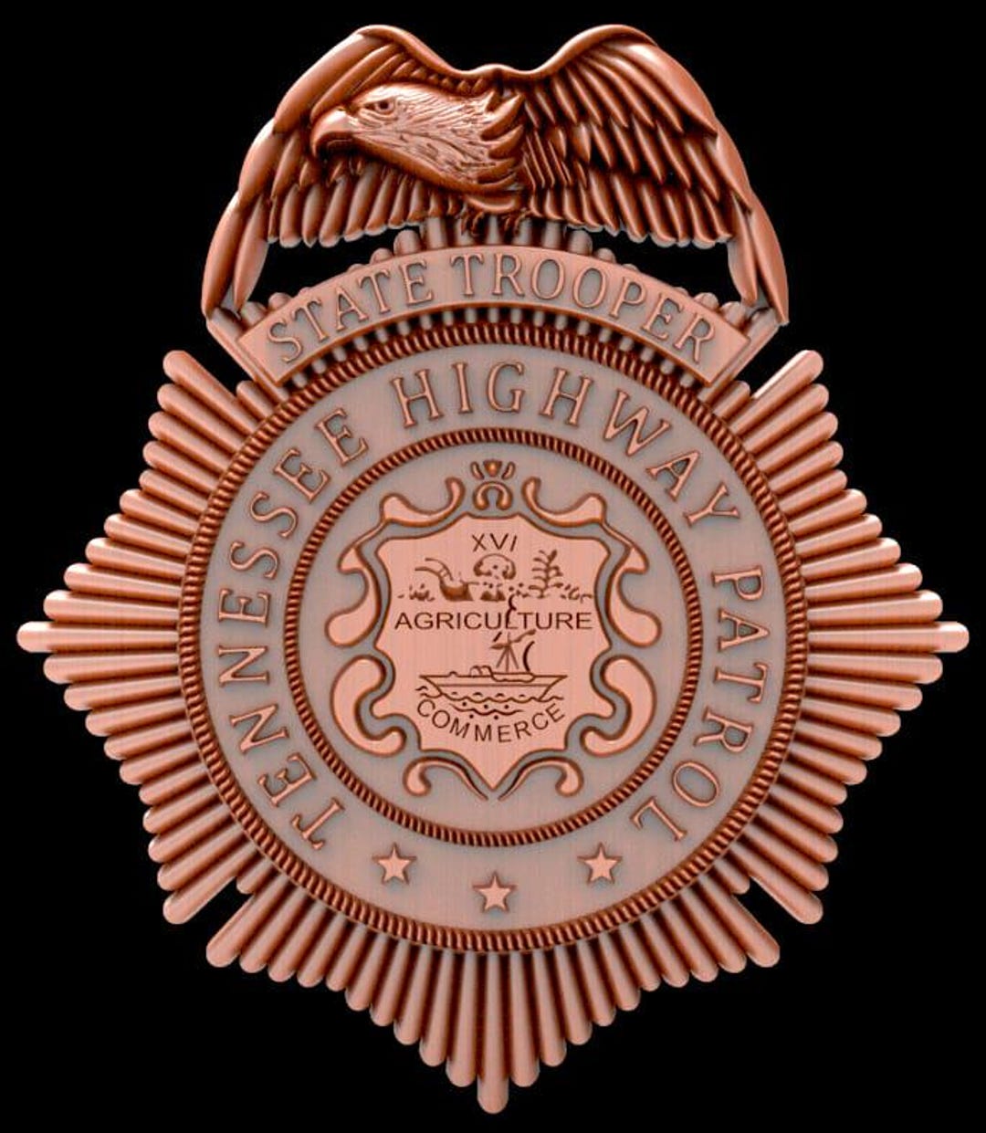 Tennessee Highway Patrol Badge 3D Model, Tennessee Highway Patrol Trooper Insignia Stl File, 3D ...