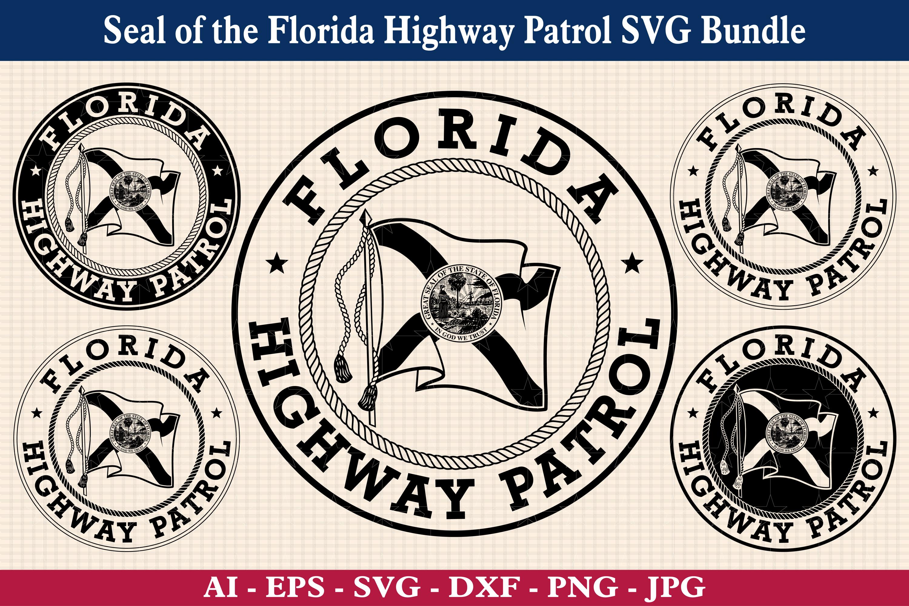 Seal of the Florida Highway Patrol Svg Bundle, Highway Patrol Badge Svg ...