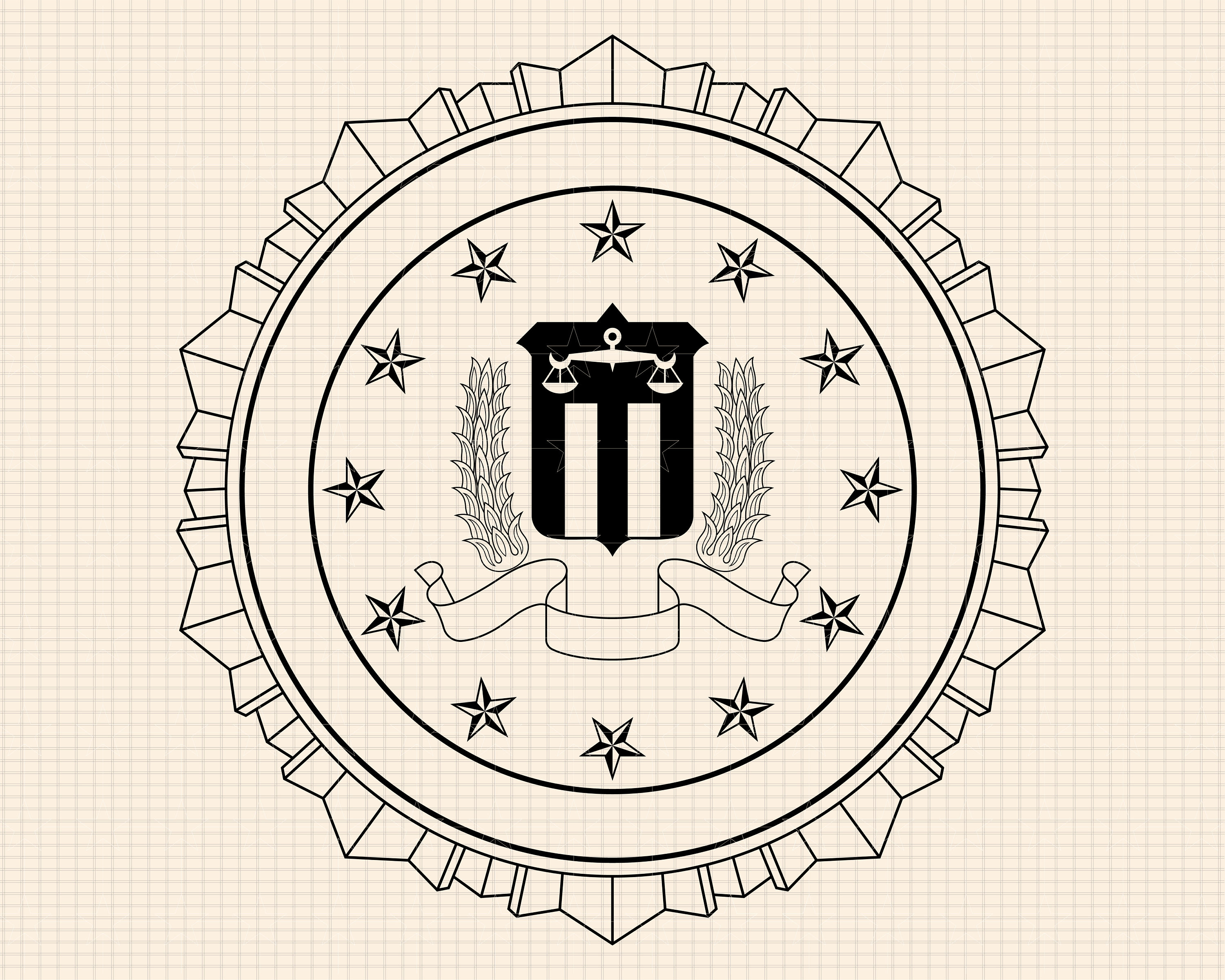 The Seal of the Federal Bureau of Investigation SVG Bundle, Department ...